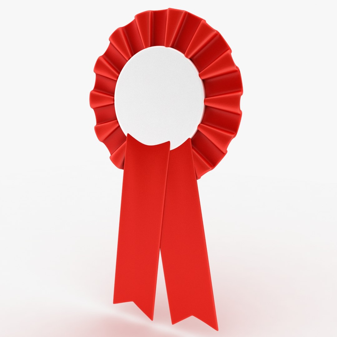 3D Model Realistic Award Ribbon Red - TurboSquid 1215945