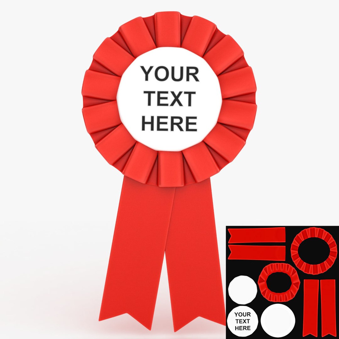 3D Model Realistic Award Ribbon Red - TurboSquid 1215945