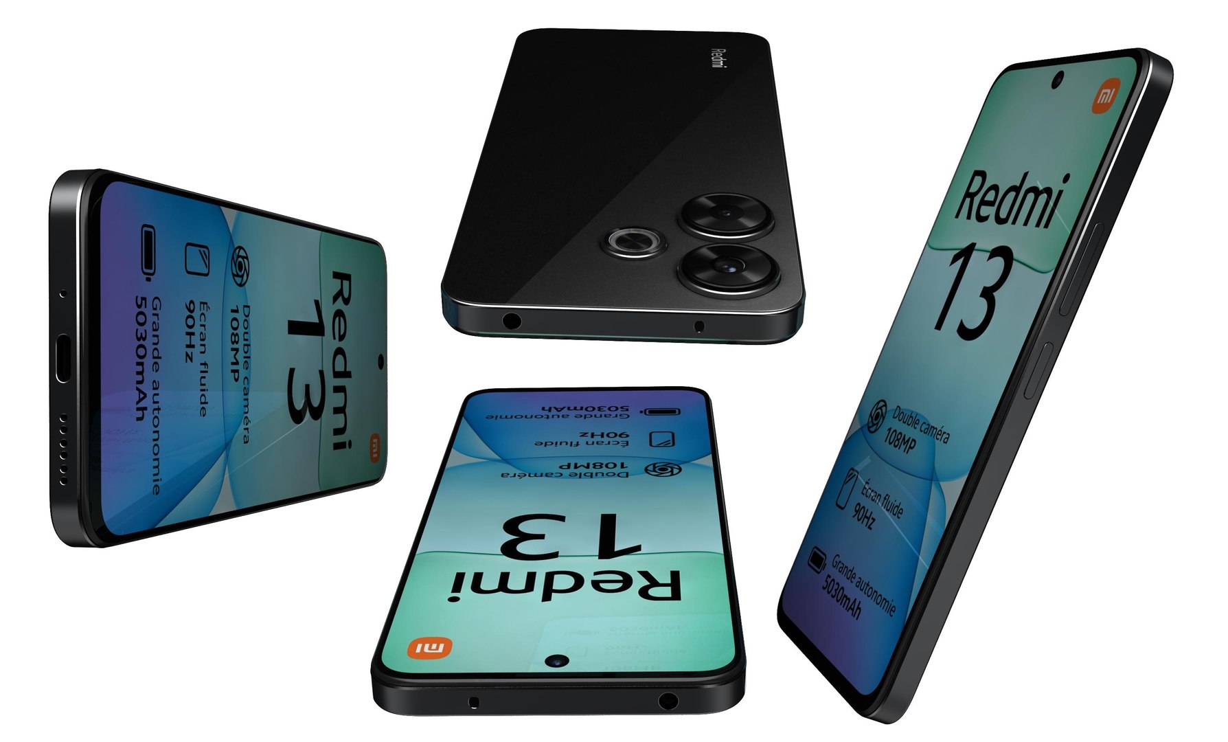 3D Xiaomi Redmi 13 4G Black Model - TurboSquid 2242104