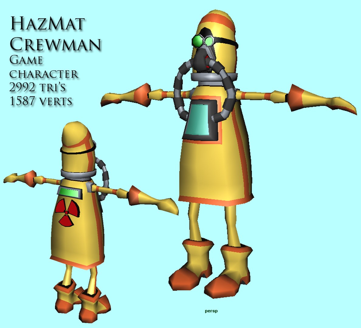 Hazmat Character Workman 3d Obj