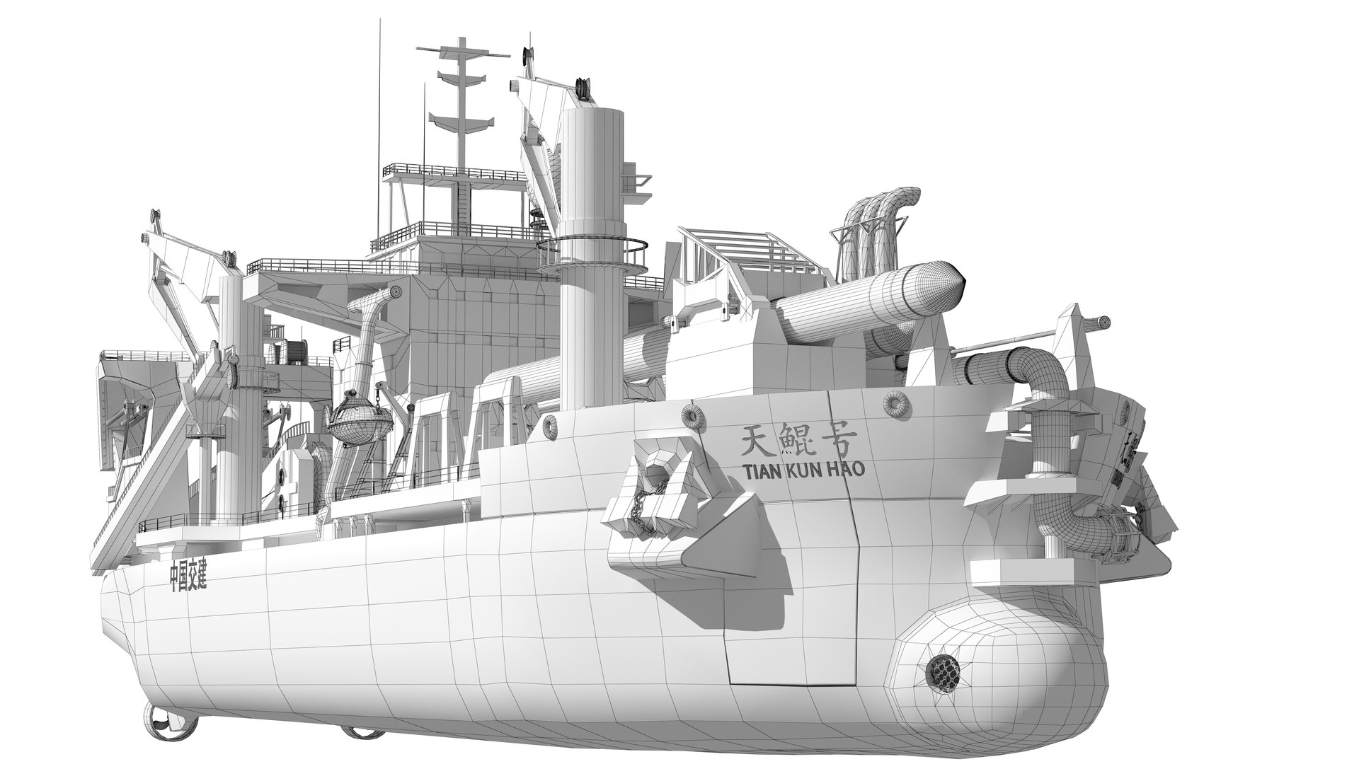 3D Tiankun Heavy-duty Self-propelled Cutter Suction Dredger Model ...