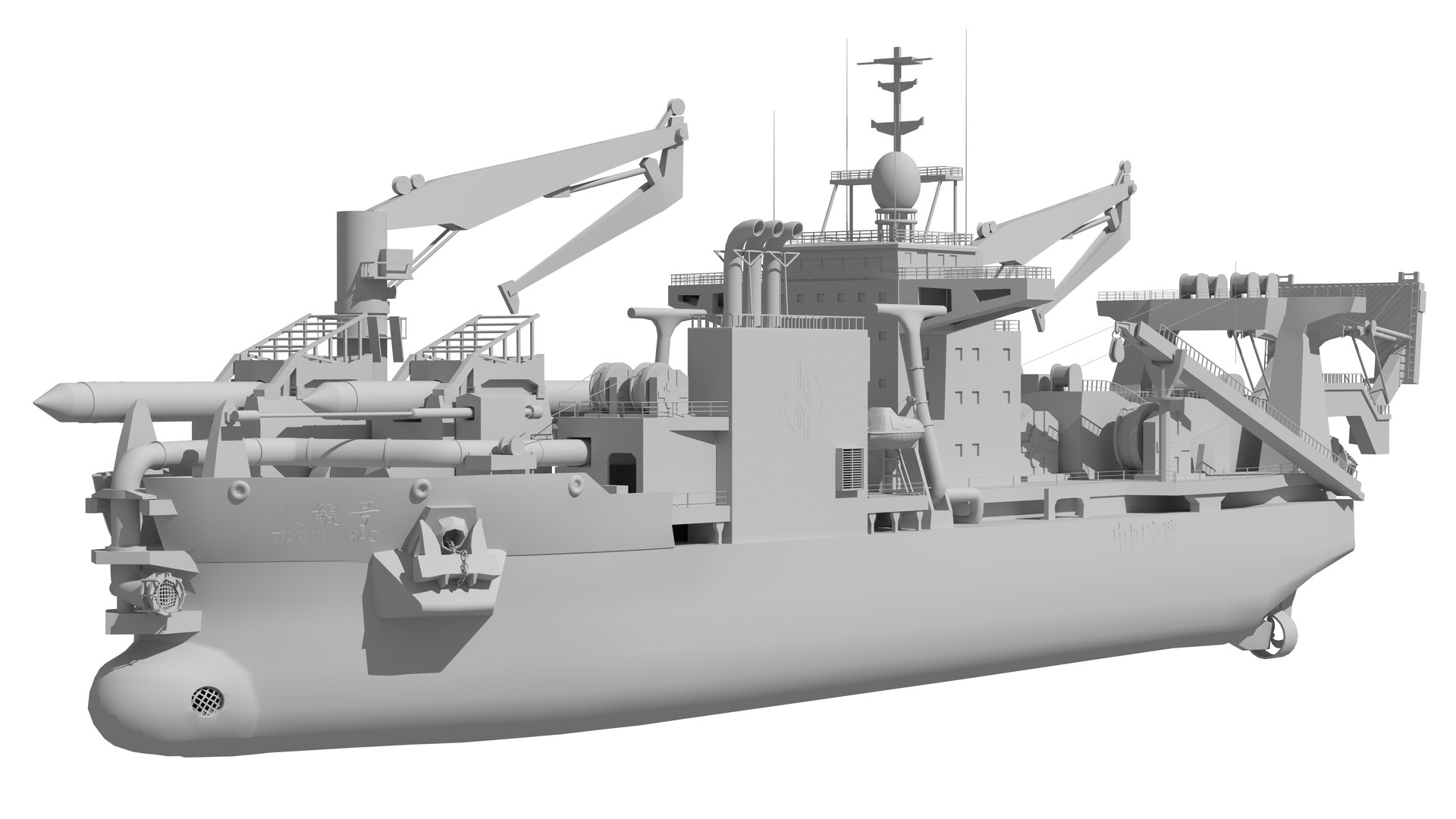 3D Tiankun Heavy-duty Self-propelled Cutter Suction Dredger Model ...