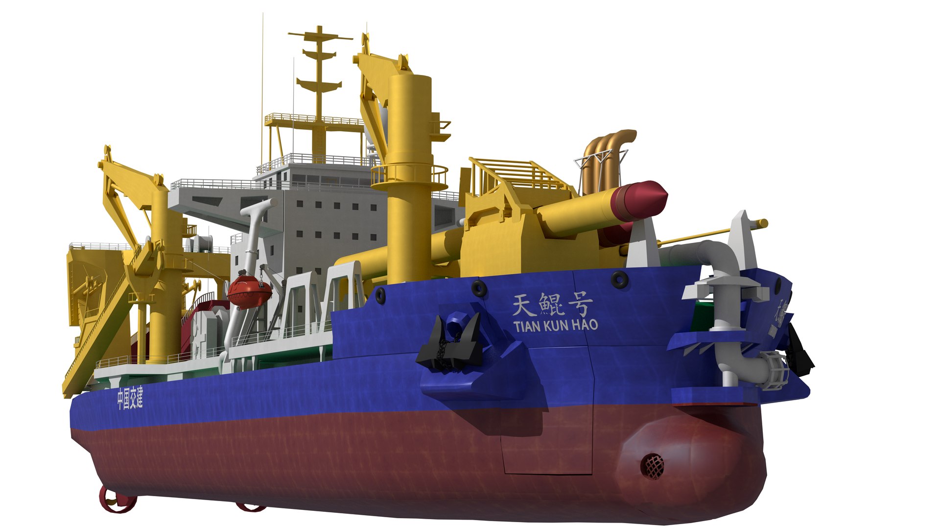 3D Tiankun Heavy-duty Self-propelled Cutter Suction Dredger Model ...