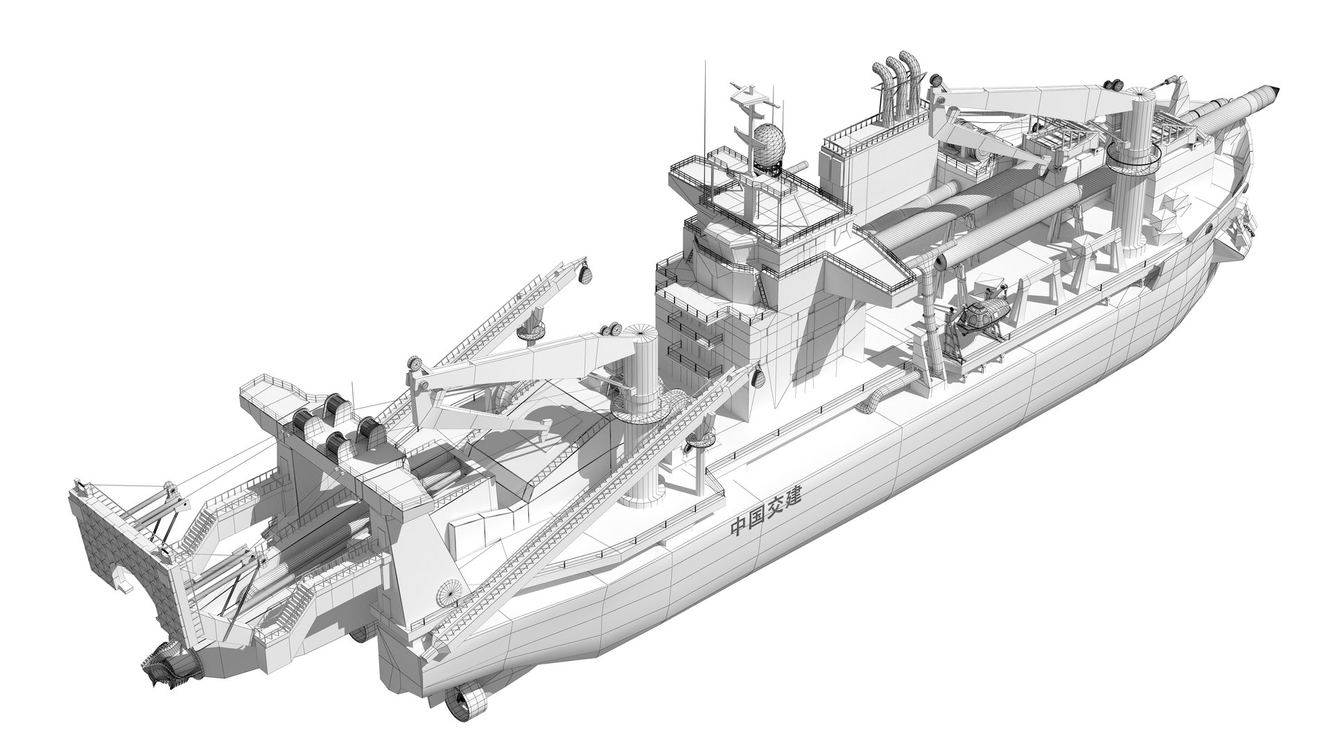 3D Tiankun Heavy-duty Self-propelled Cutter Suction Dredger Model ...