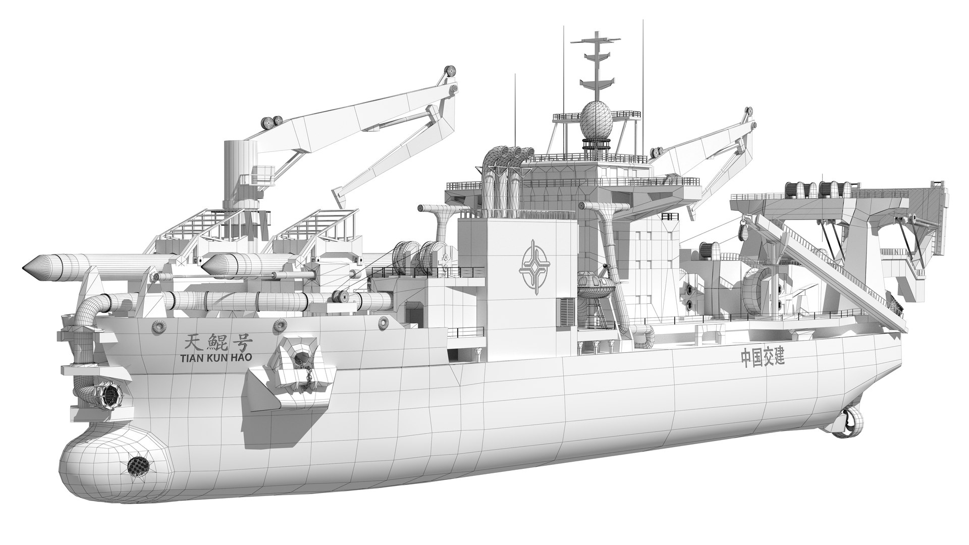 3D Tiankun Heavy-duty Self-propelled Cutter Suction Dredger Model ...