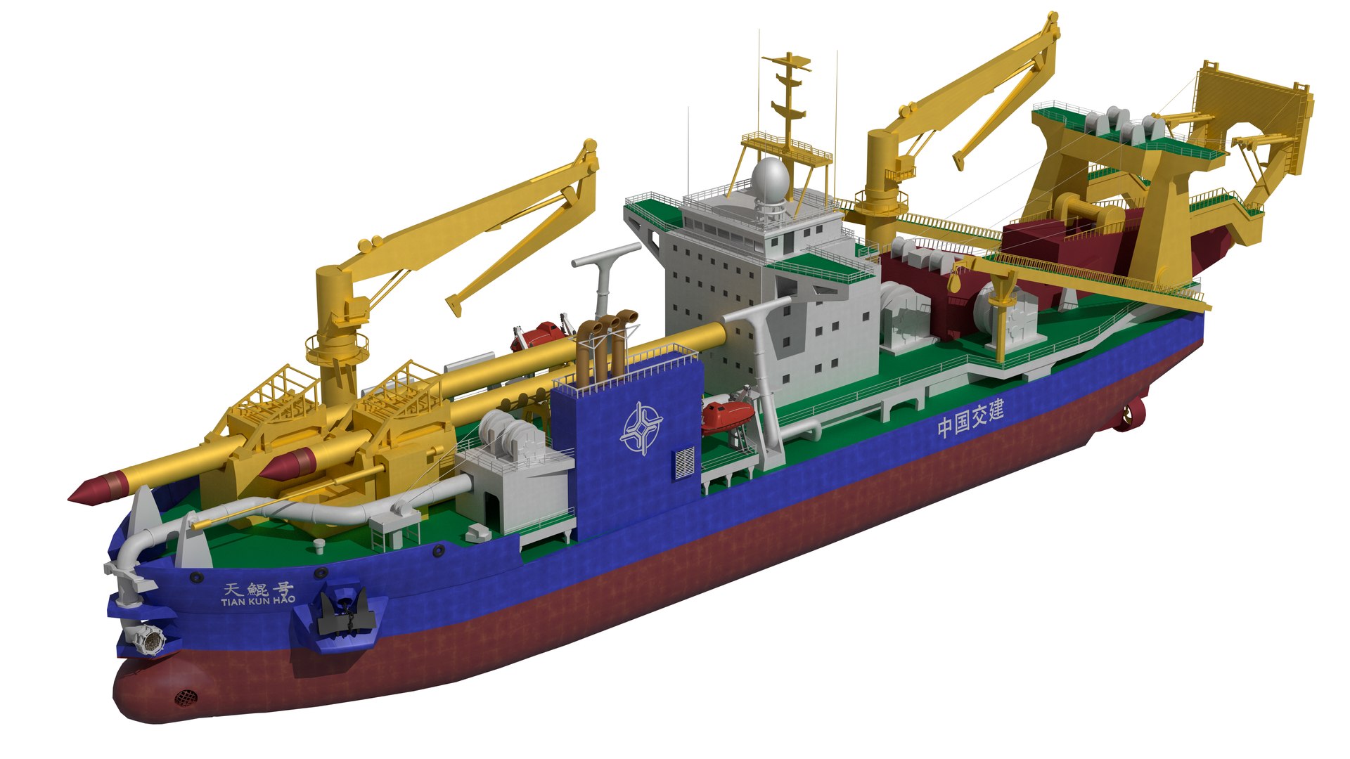 3D Tiankun Heavy-duty Self-propelled Cutter Suction Dredger Model ...