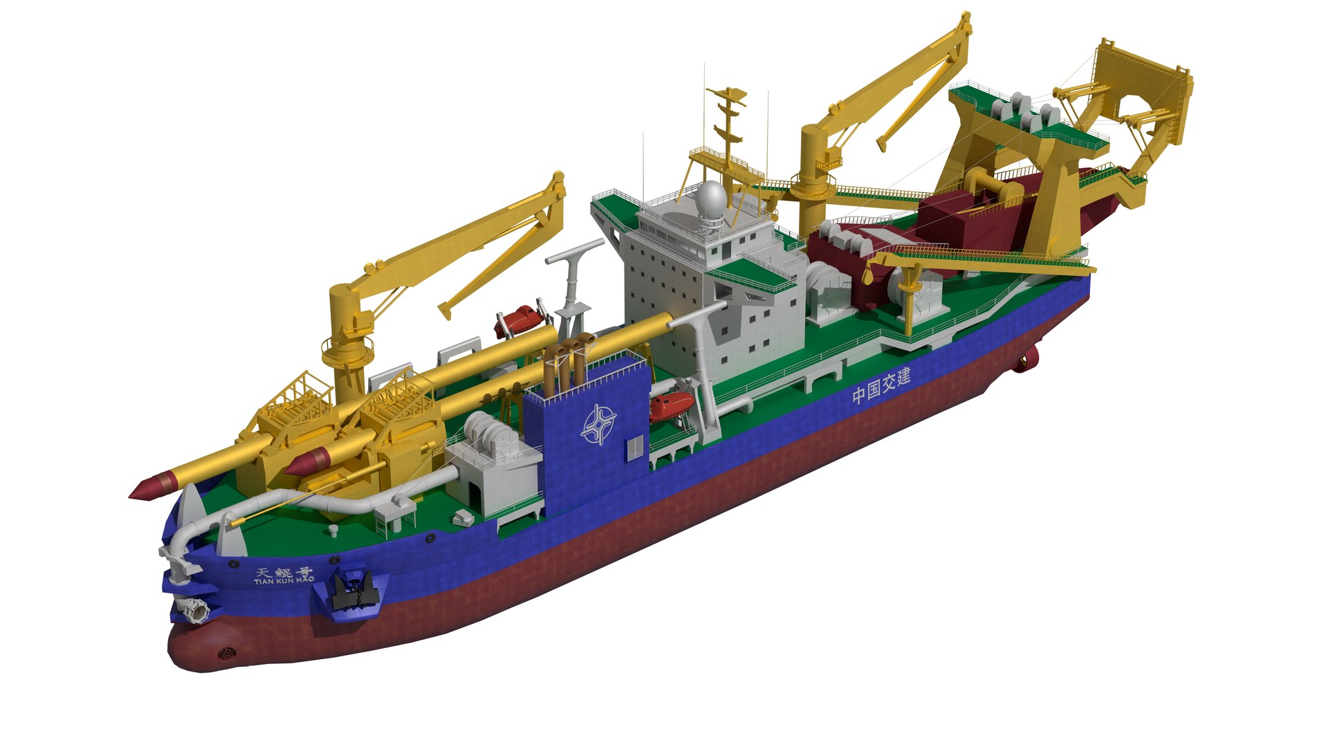 3D Tiankun Heavy-duty Self-propelled Cutter Suction Dredger Model ...