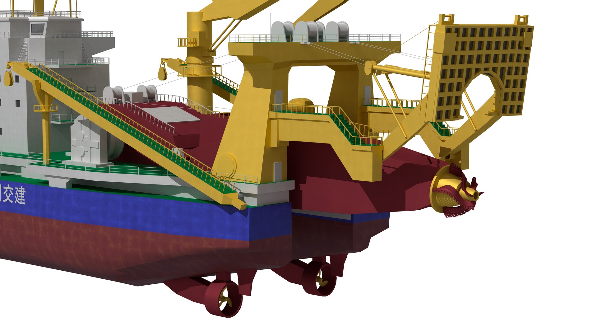 3D Tiankun Heavy-duty Self-propelled Cutter Suction Dredger Model ...
