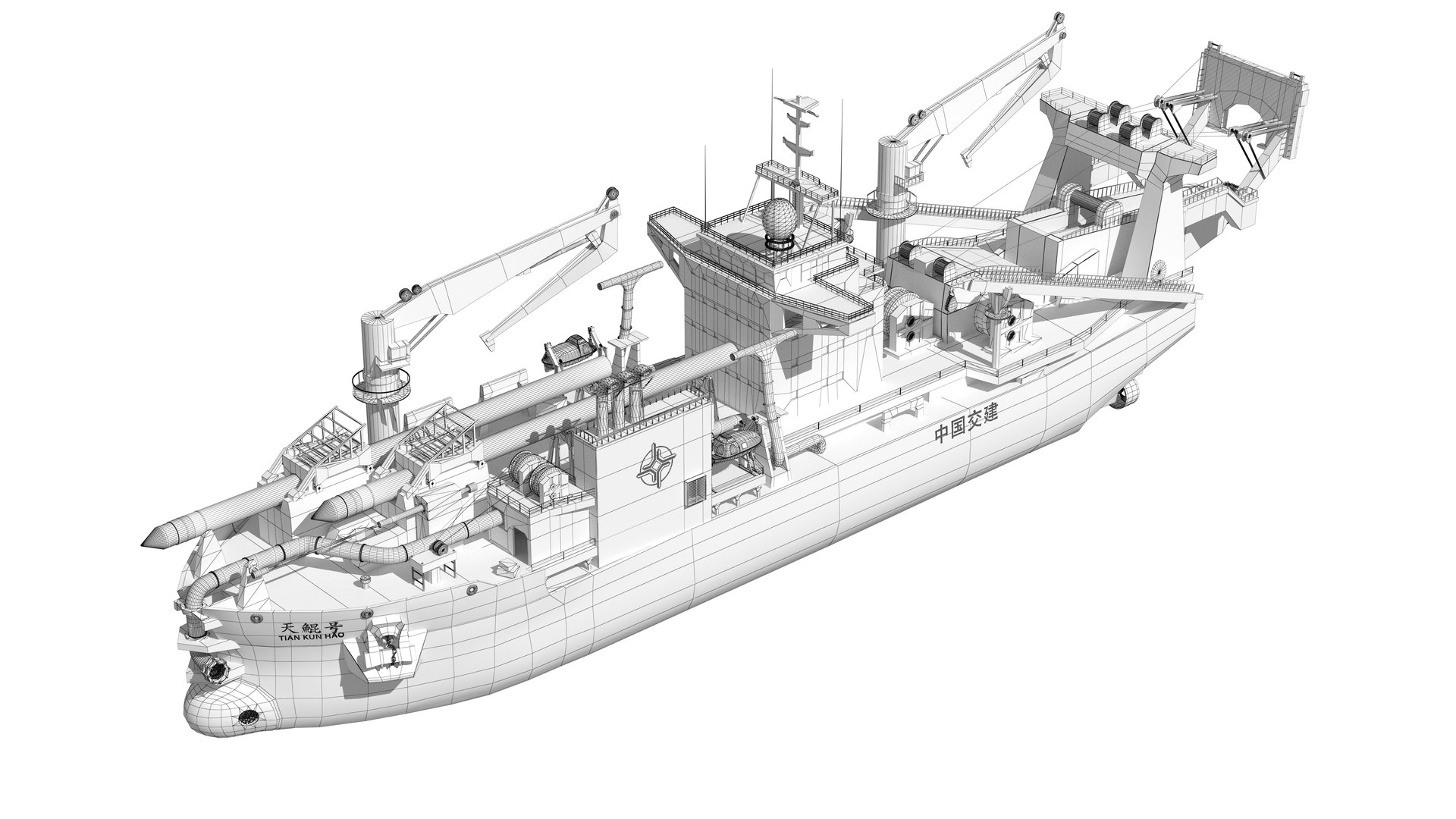 3D Tiankun Heavy-duty Self-propelled Cutter Suction Dredger Model ...