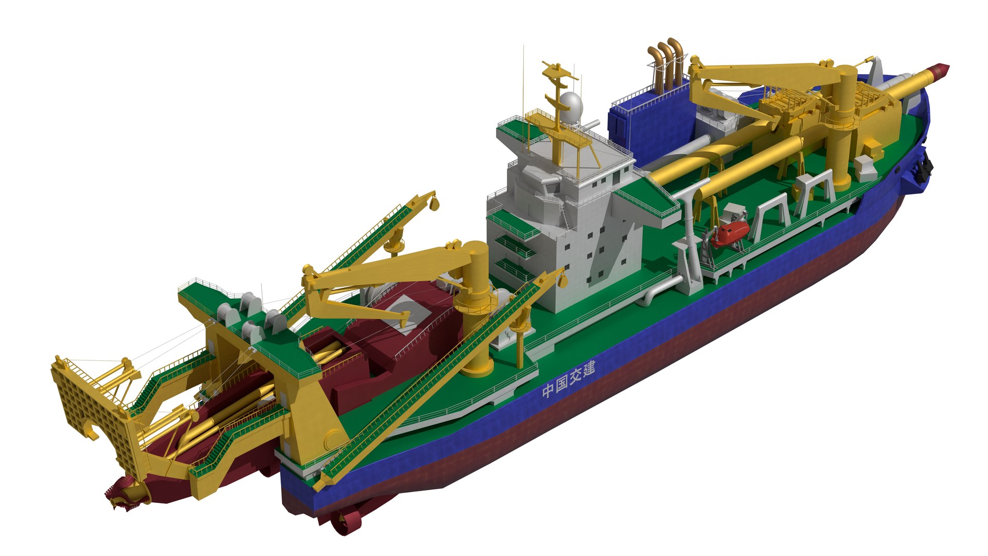 3D Tiankun Heavy-duty Self-propelled Cutter Suction Dredger Model ...