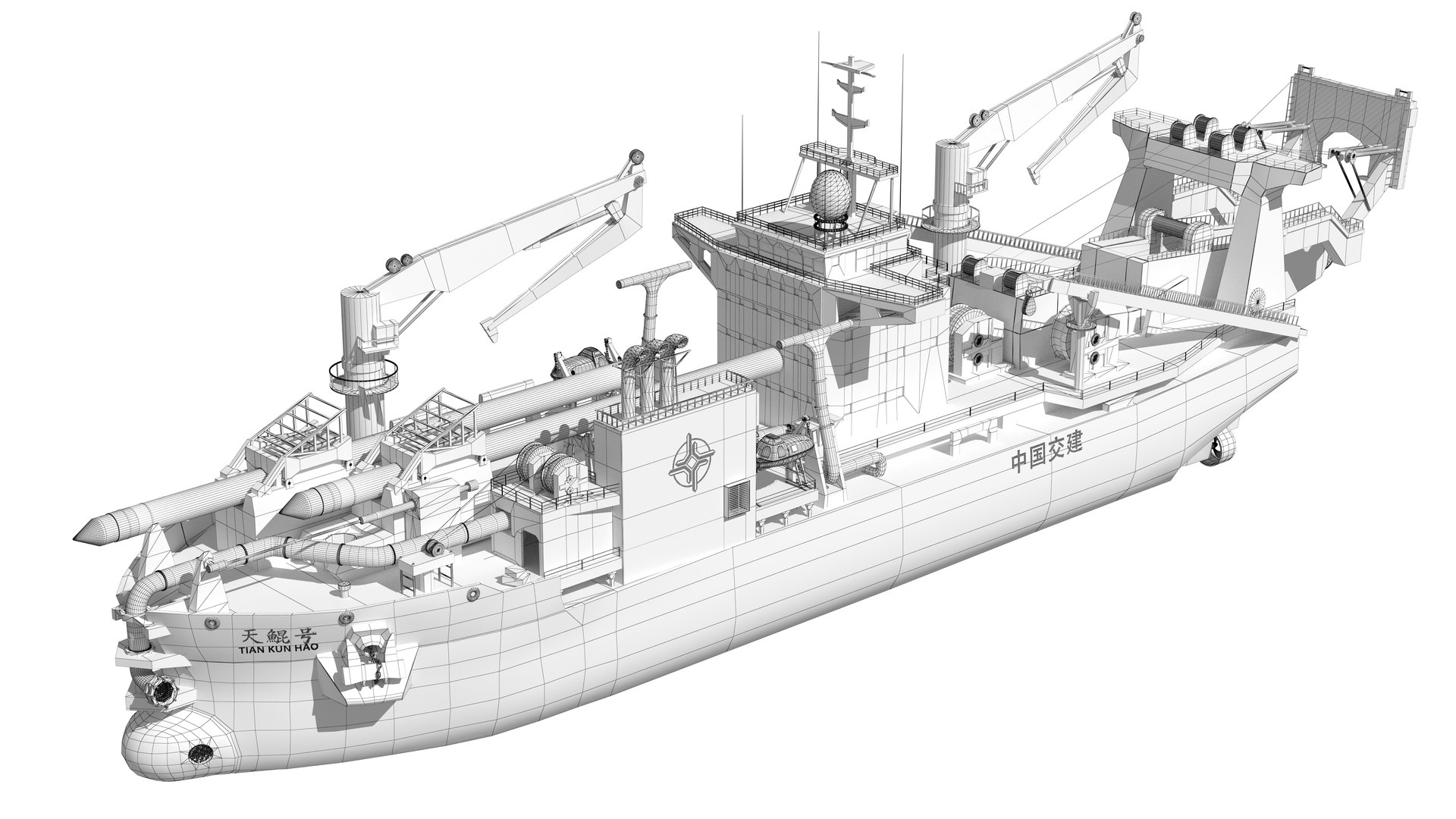 3D Tiankun Heavy-duty Self-propelled Cutter Suction Dredger Model ...