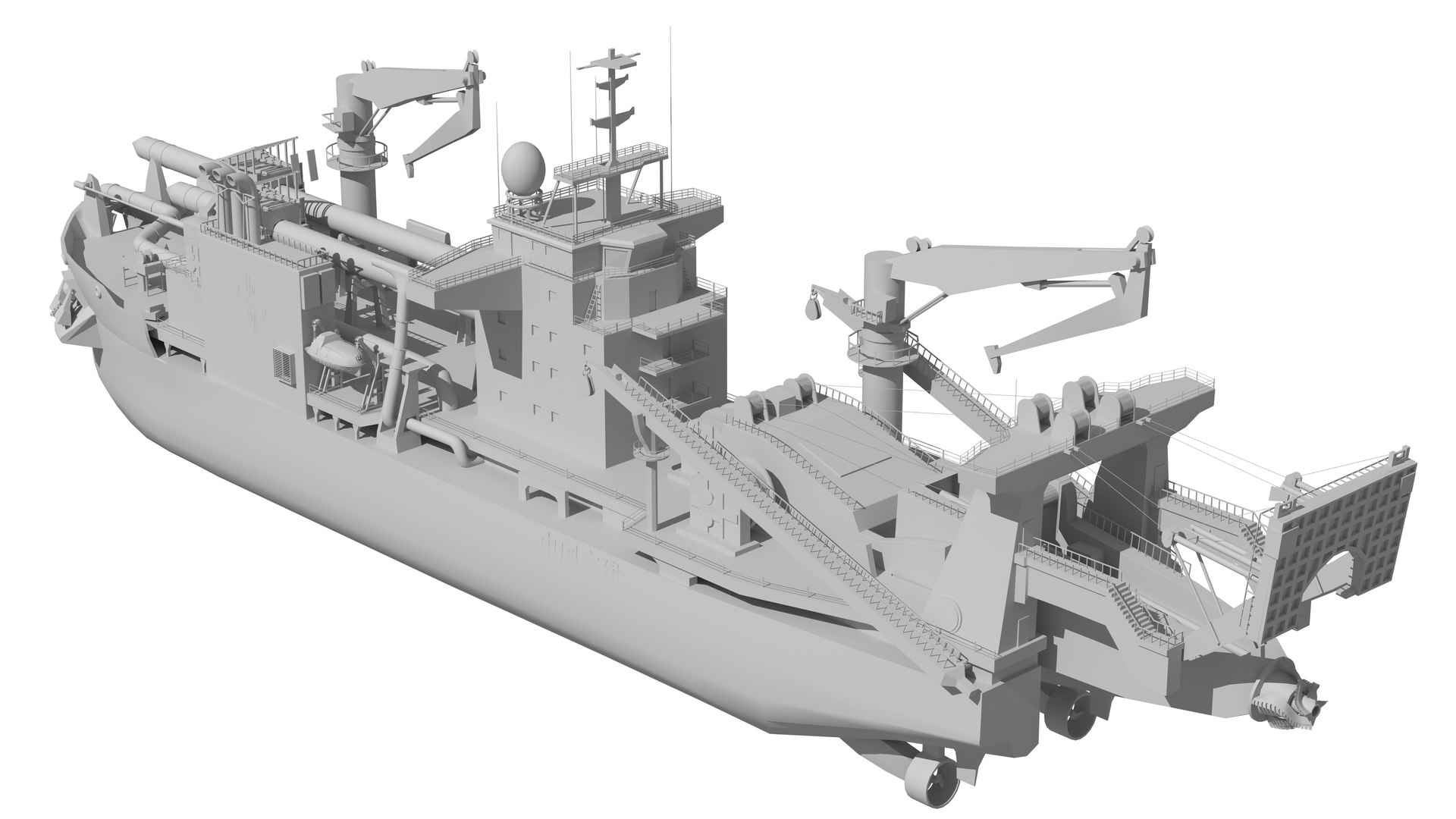 3D Tiankun Heavy-duty Self-propelled Cutter Suction Dredger Model ...