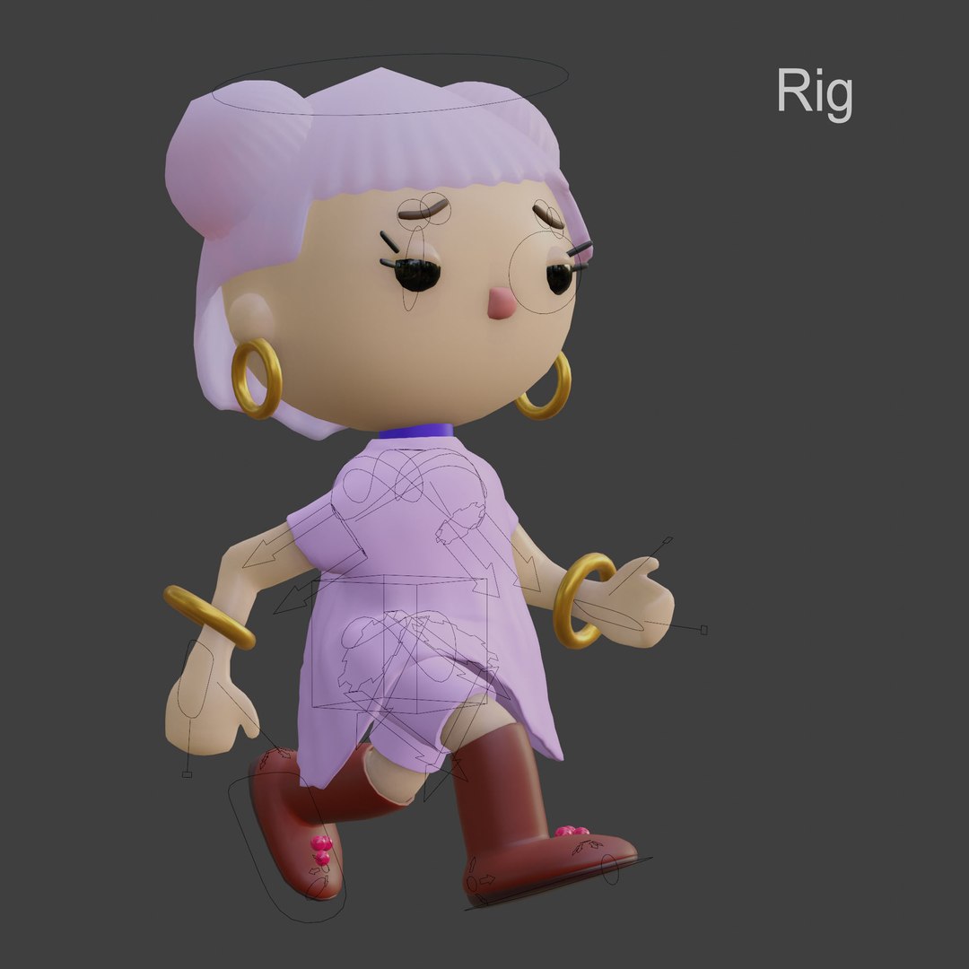 Marshmallow Girl Rigged Character Model - TurboSquid 2033772