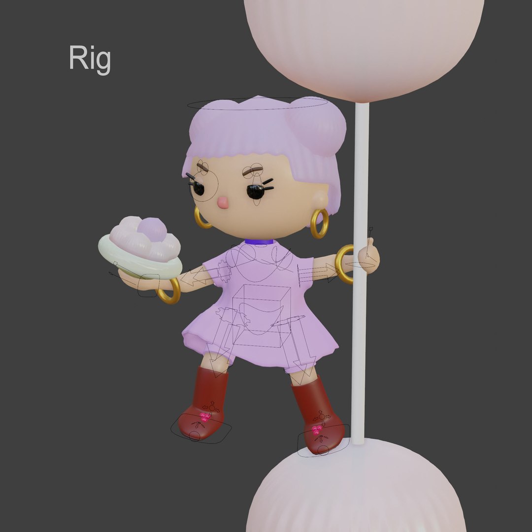 Marshmallow Girl Rigged Character Model - TurboSquid 2033772