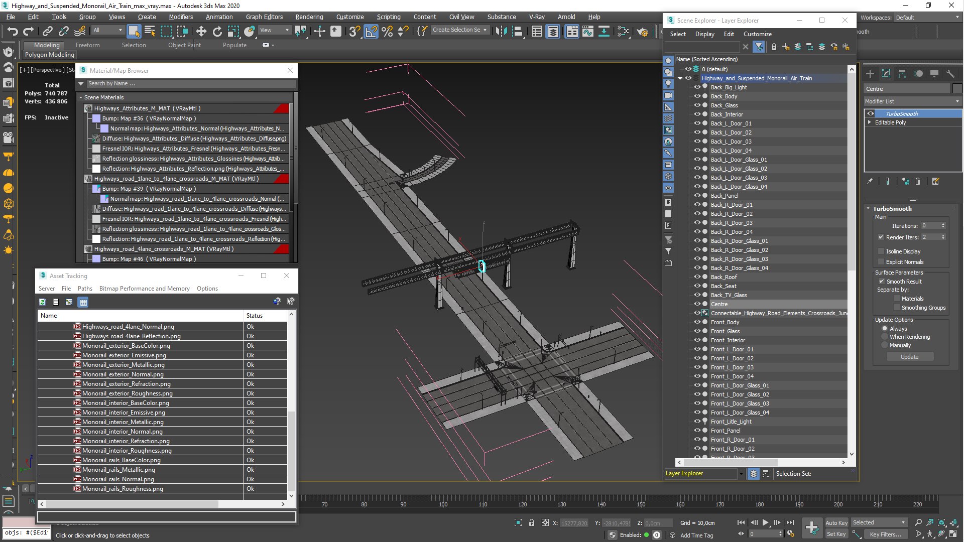 3D Model Highway And Suspended Monorail Air Train - TurboSquid 2374904