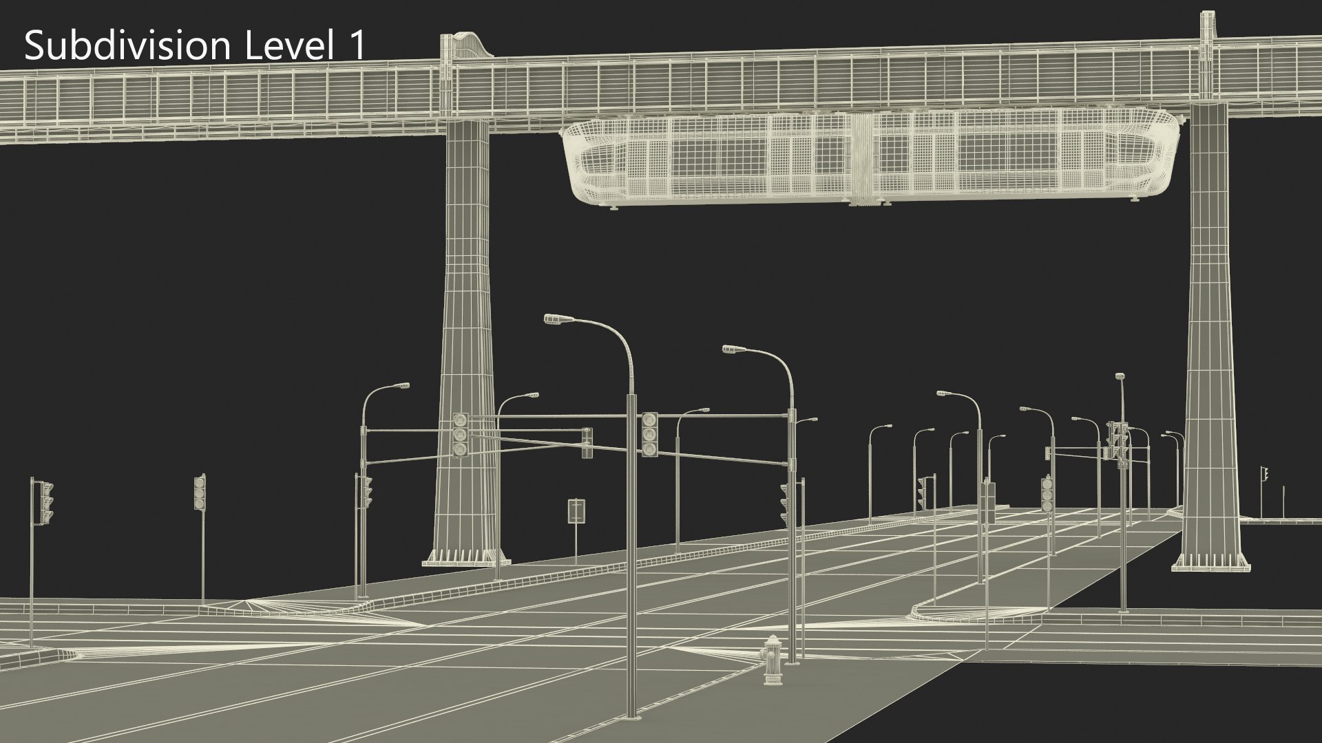 3D Model Highway And Suspended Monorail Air Train - TurboSquid 2374904