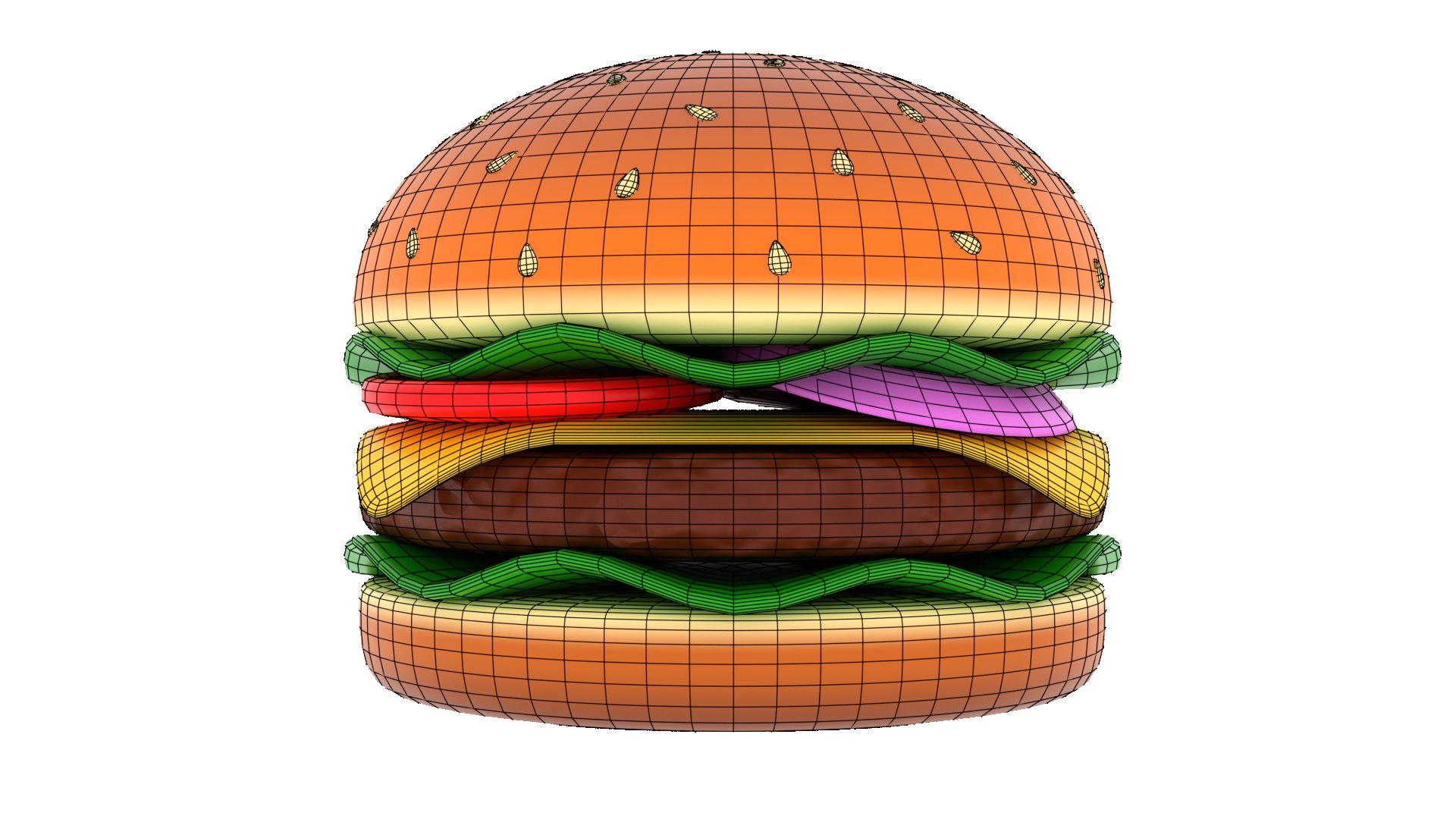 3D Cartoon Cheeseburger - TurboSquid 2262307