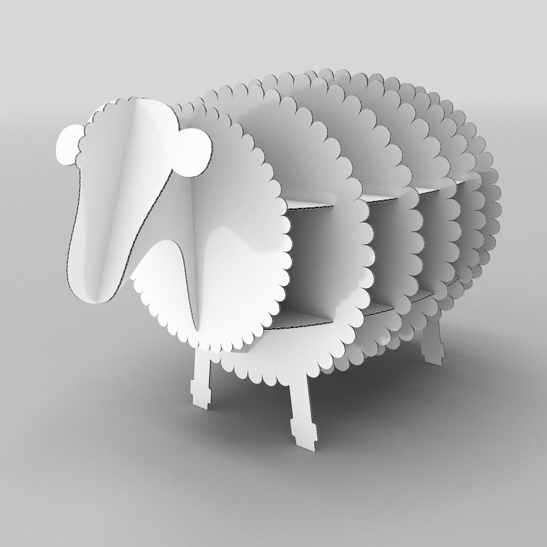 3d Model Lamb Cardboard