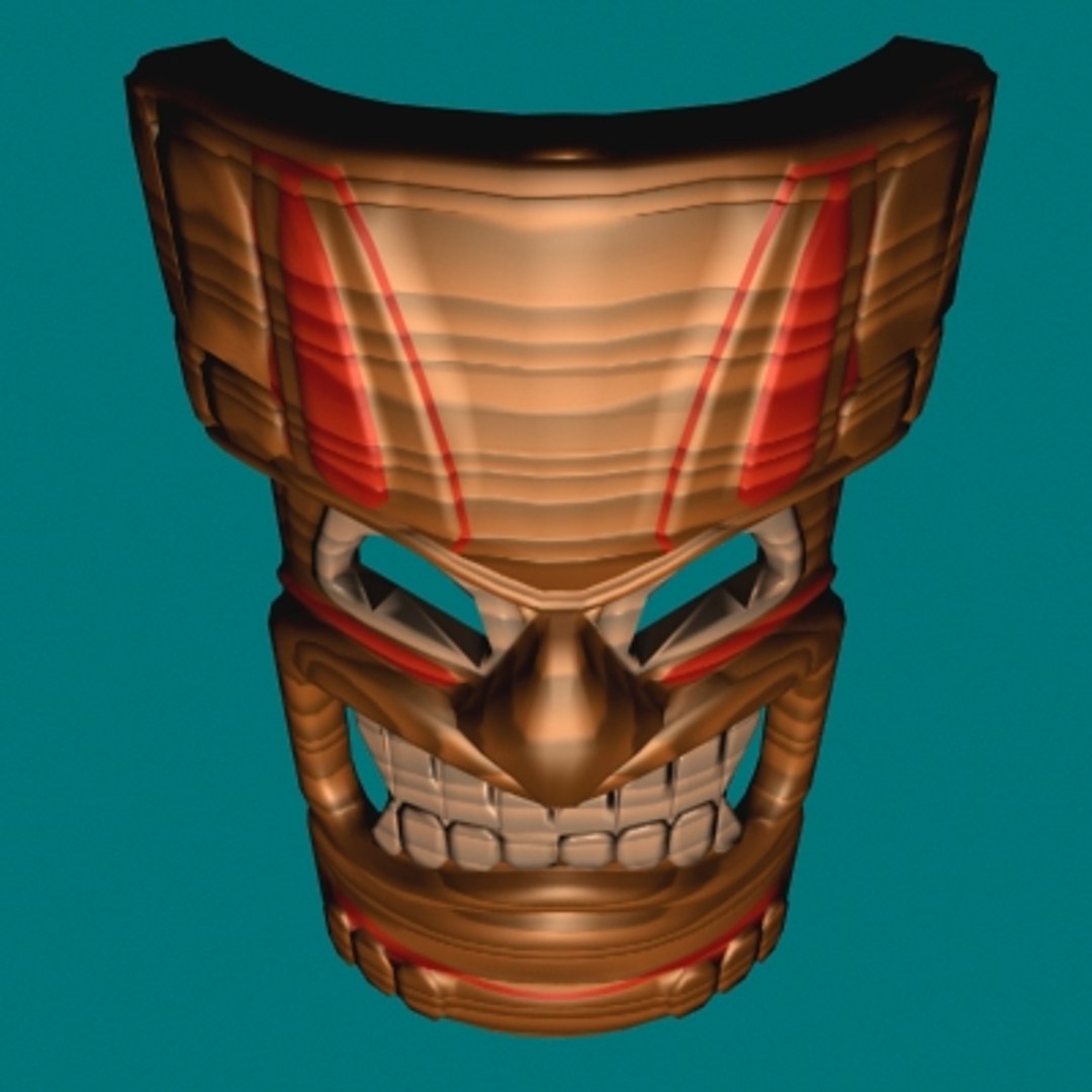 Hawaiian Tiki Mask Ocean 3d Model