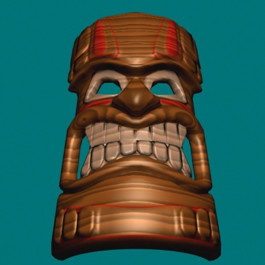 Hawaiian Tiki Mask Ocean 3d Model