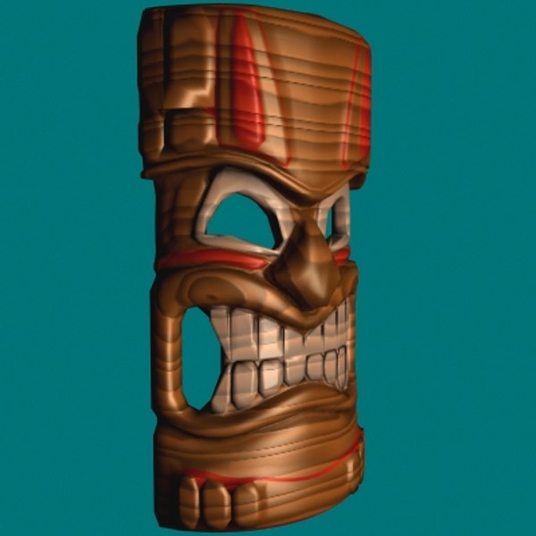hawaiian tiki mask ocean 3d model