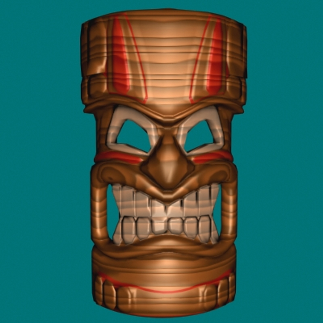 hawaiian tiki mask ocean 3d model