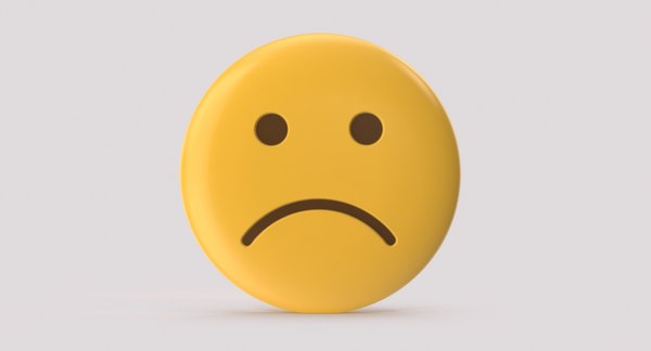 3d model of sad face
