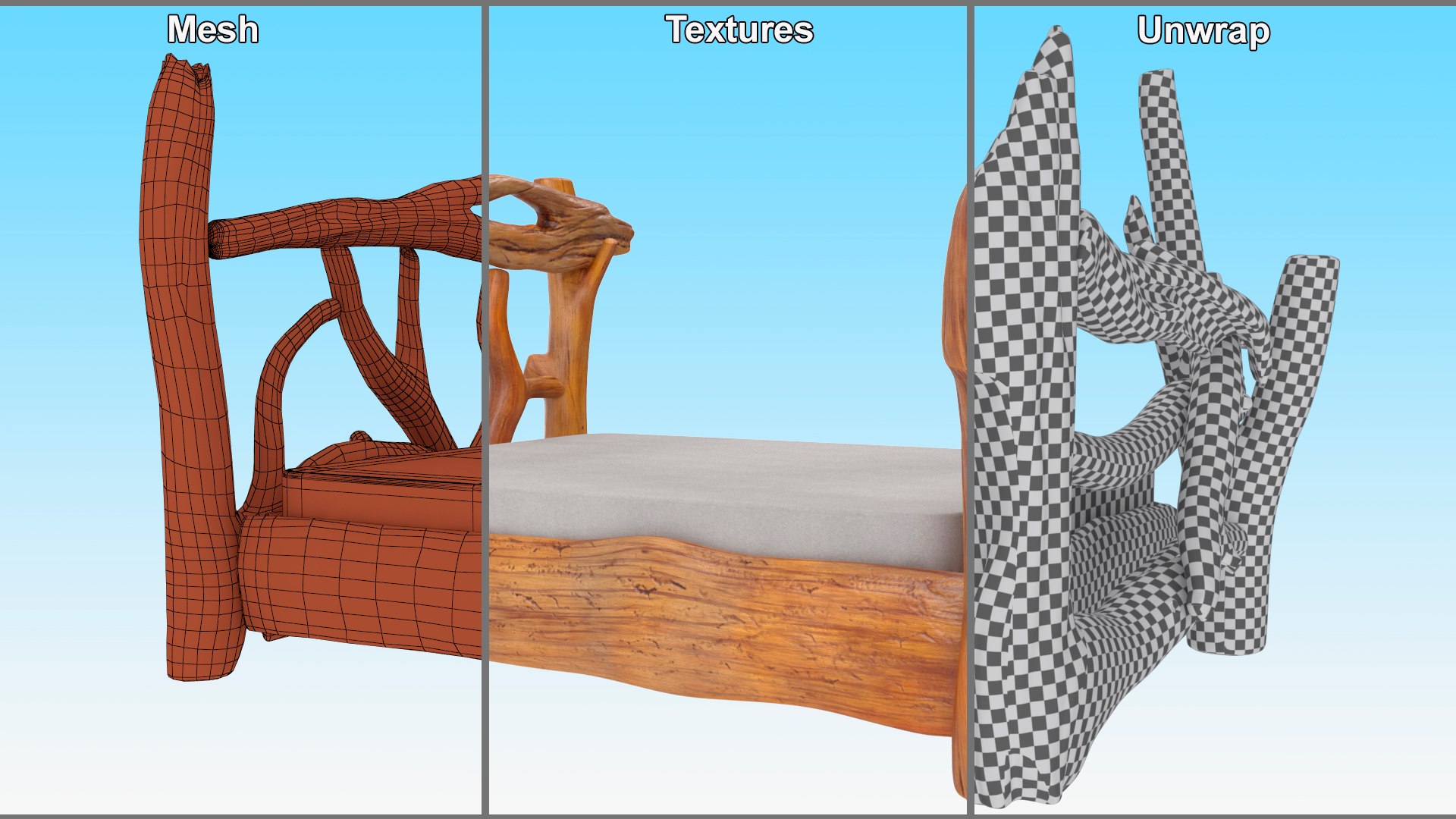 Log Bed Varnished 3D Model - TurboSquid 2159245