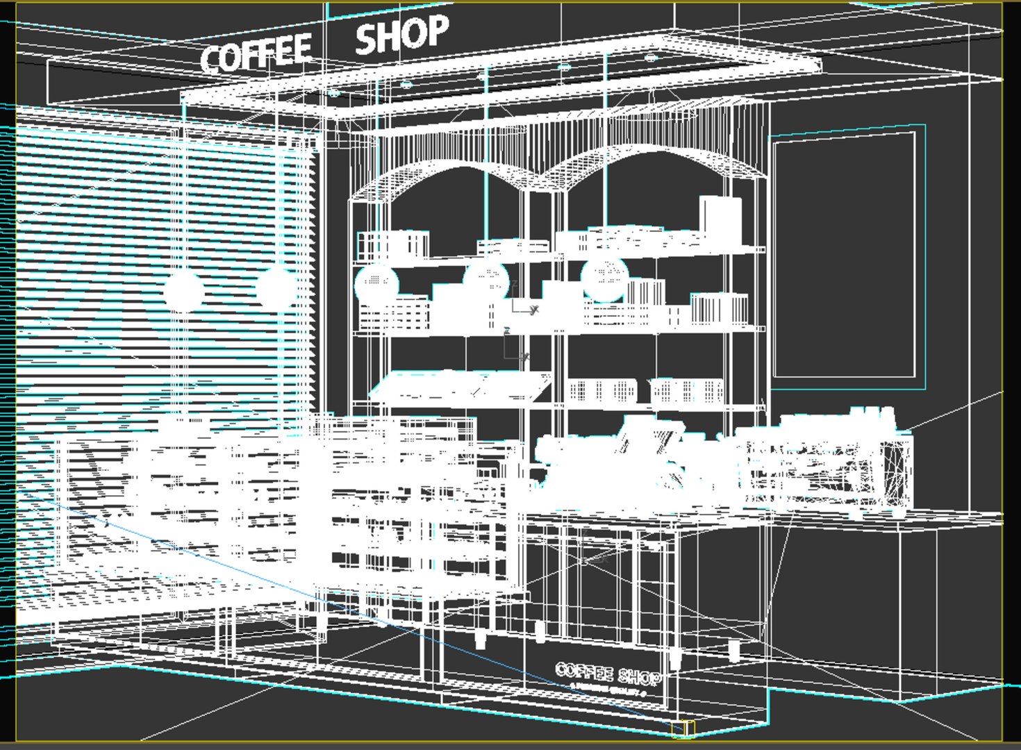 Coffeeshop Coffeehouse Cashier Barista Station Coffee Shop 3D Model ...