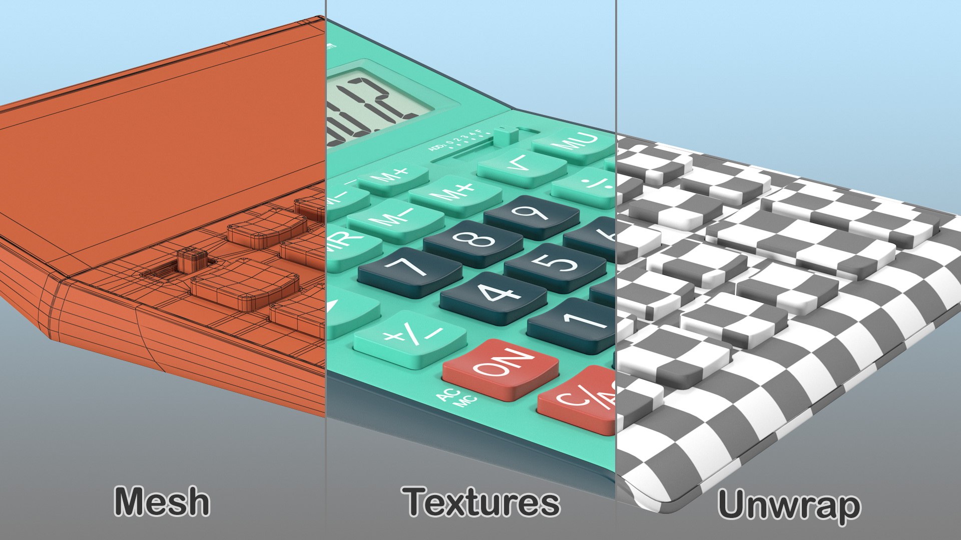 3D teal calculator generic model - TurboSquid 1467736