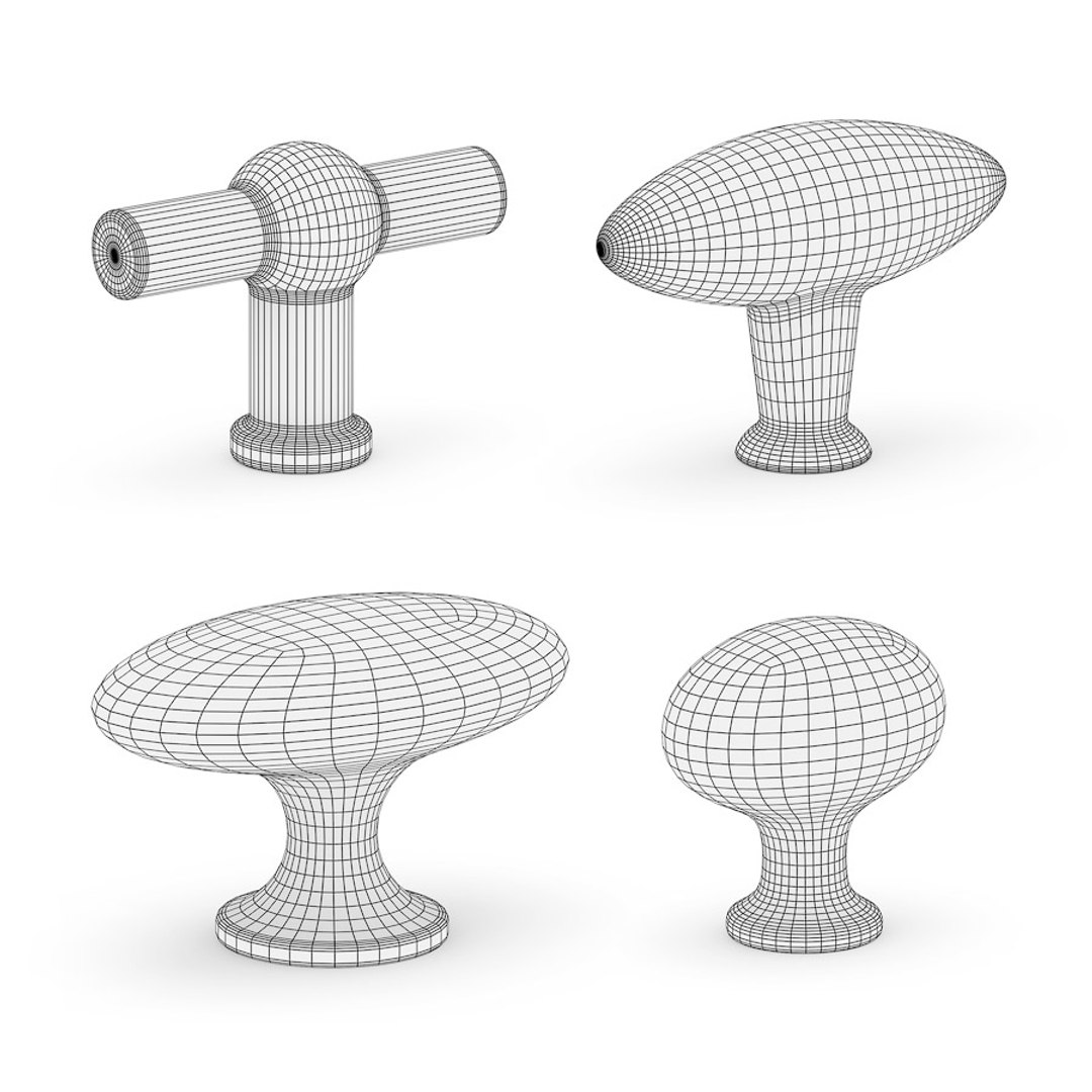 3D set knobs handles cup model - TurboSquid 1420420