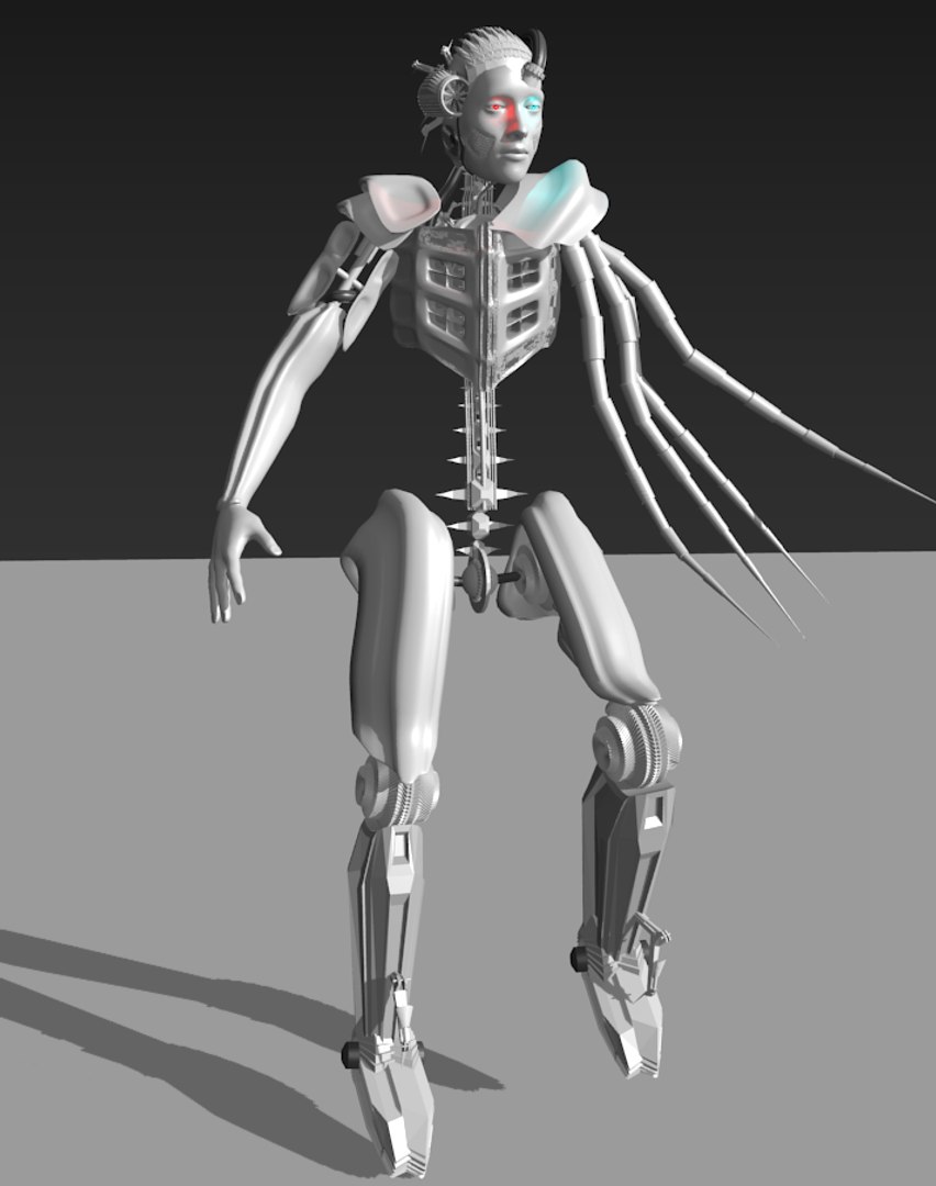 3d Model Rigged Robot Mans Tentacles