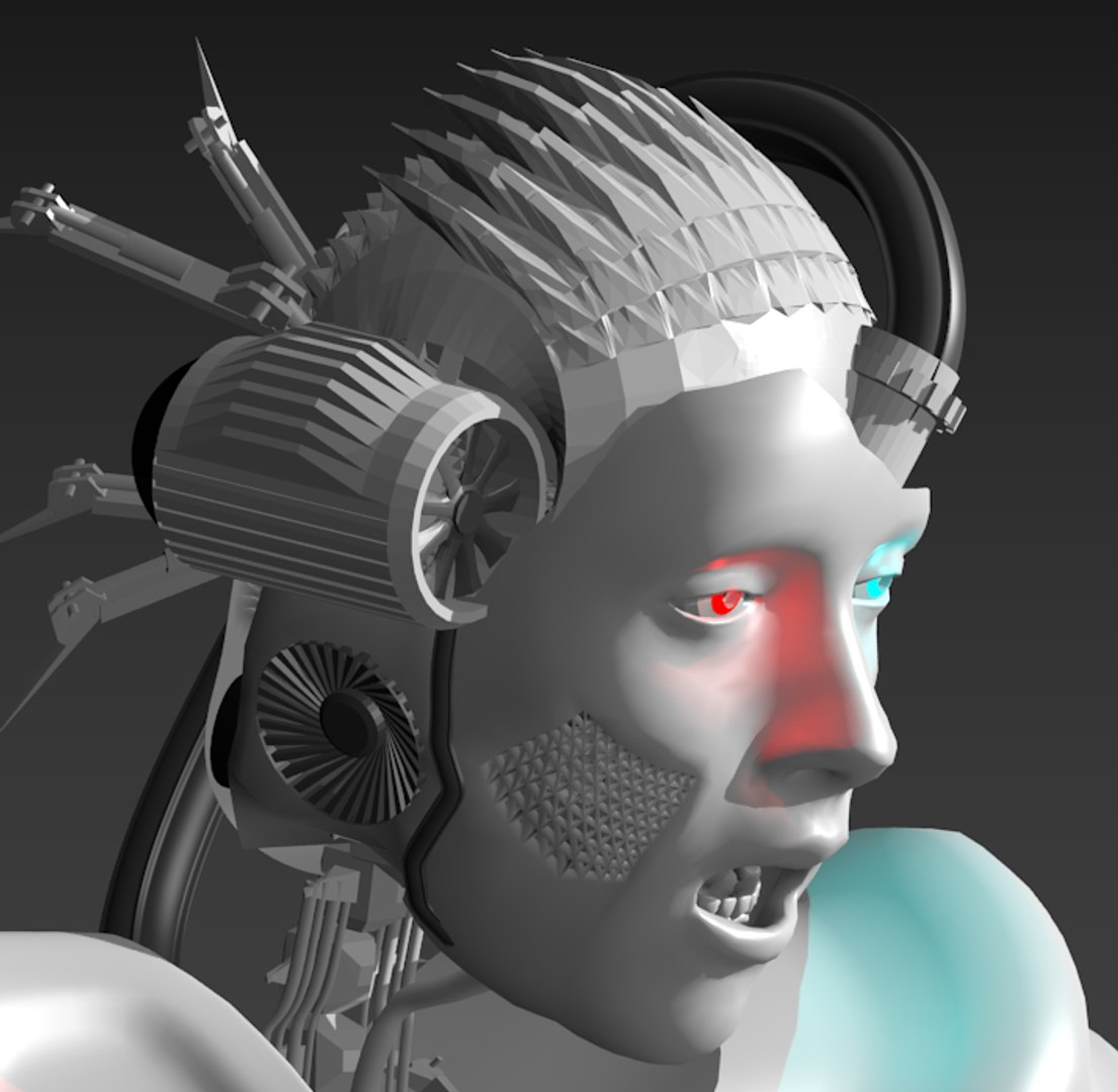 3d Model Rigged Robot Mans Tentacles