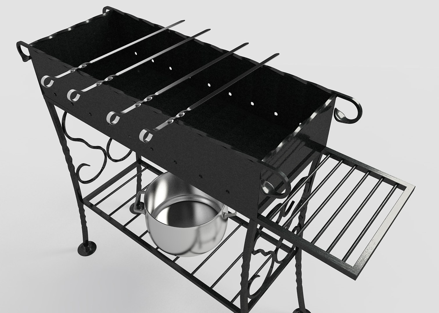 3d black brazier model