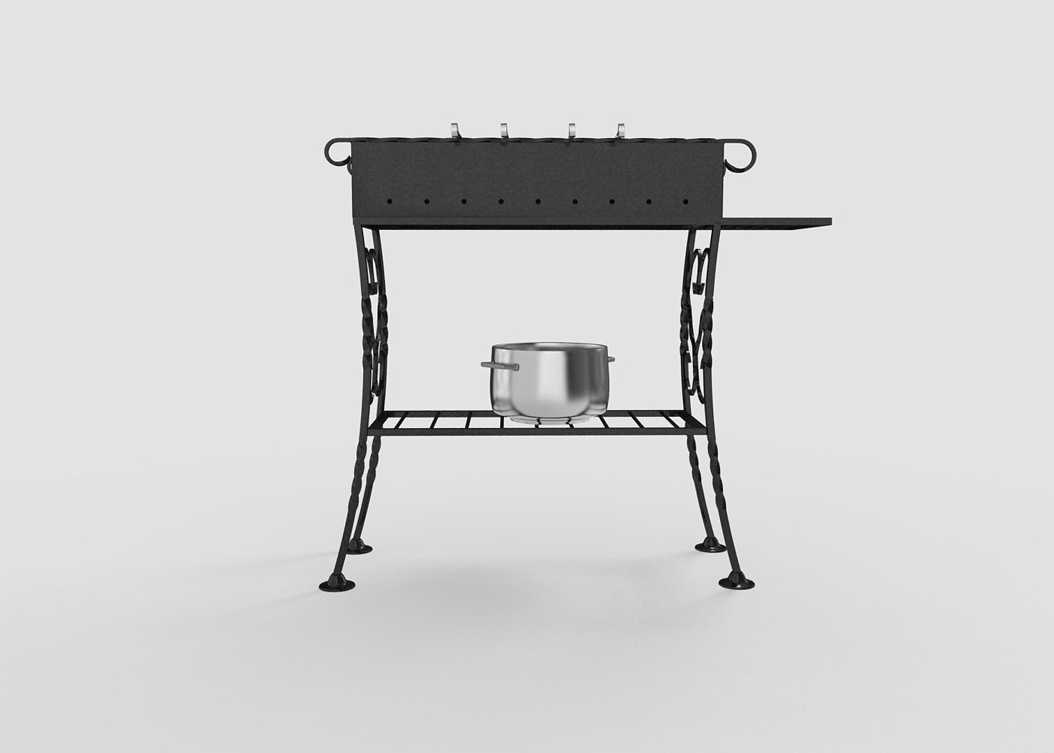 3d black brazier model