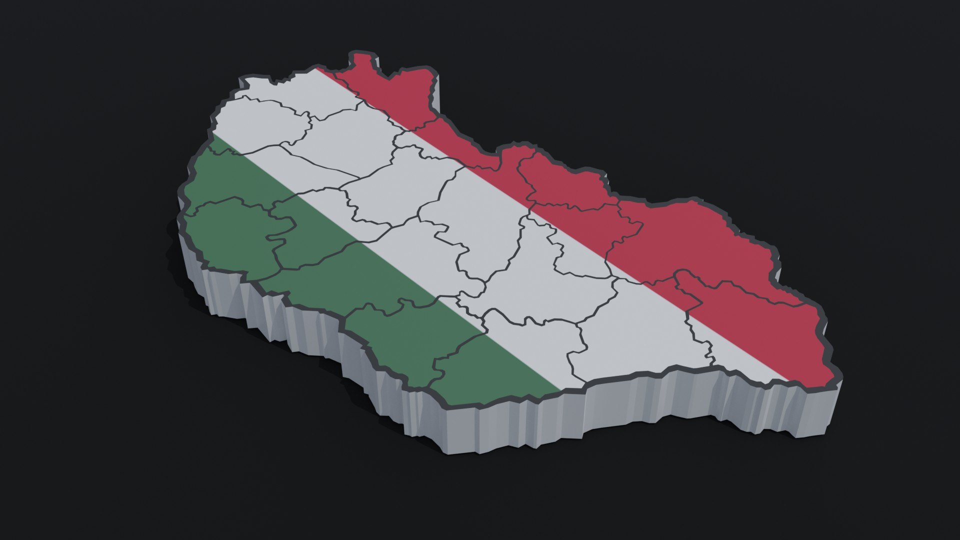3D Political Map Of Hungary Model - TurboSquid 1718569