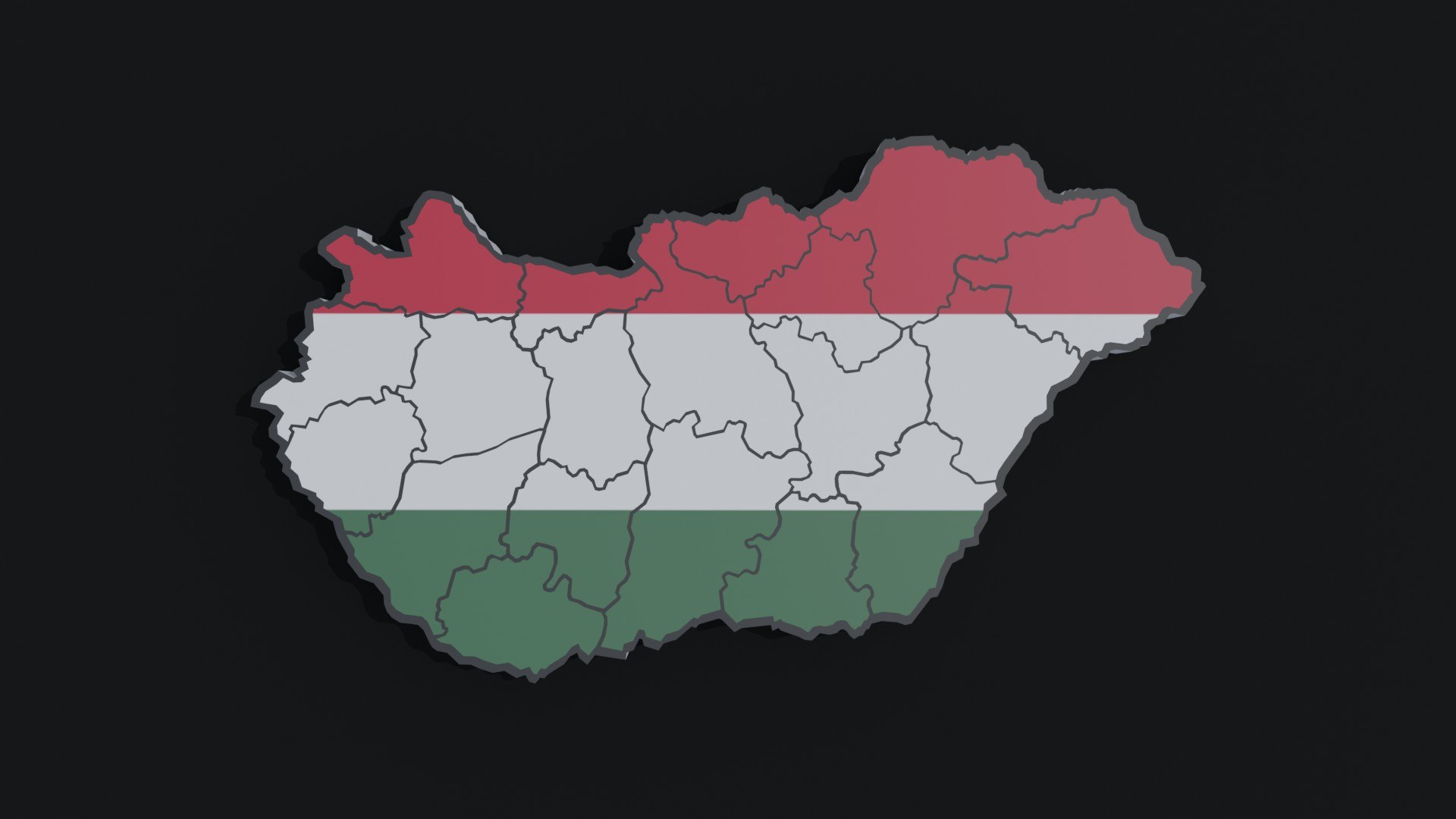 3D Political Map Of Hungary Model - TurboSquid 1718569