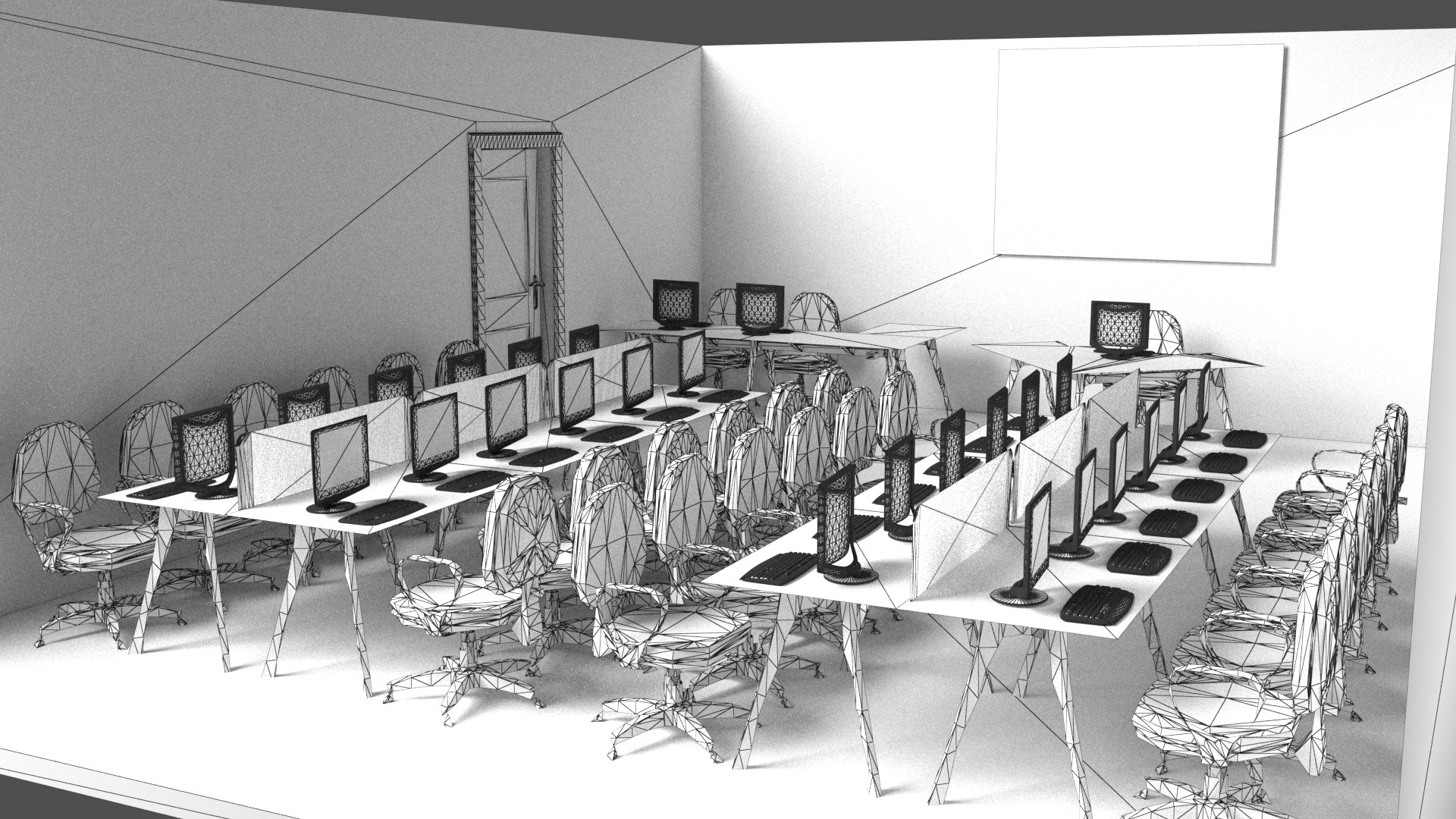 PC Training Classroom 3D Model - TurboSquid 2059018