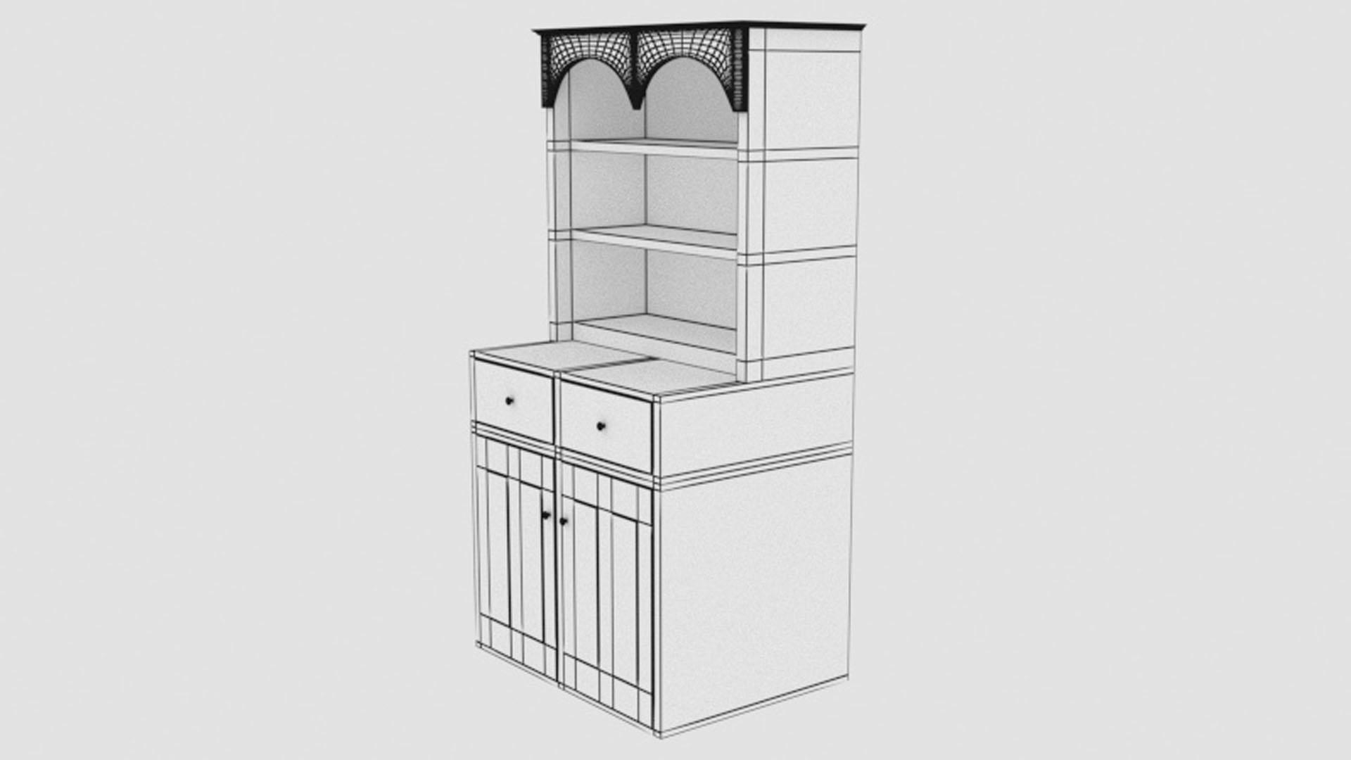 Wooden drawer with shelf 3D - TurboSquid 2101134