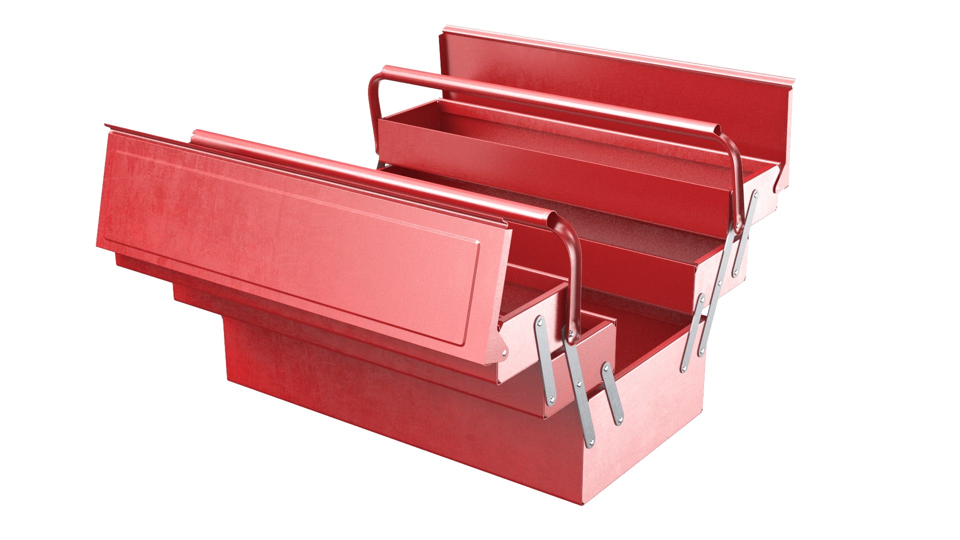 3D Detailed Red Toolbox Opened And Closed Model - TurboSquid 2150351