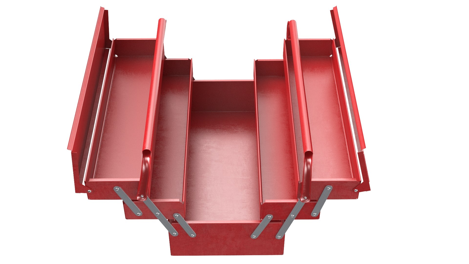 3D Detailed Red Toolbox Opened And Closed Model - TurboSquid 2150351