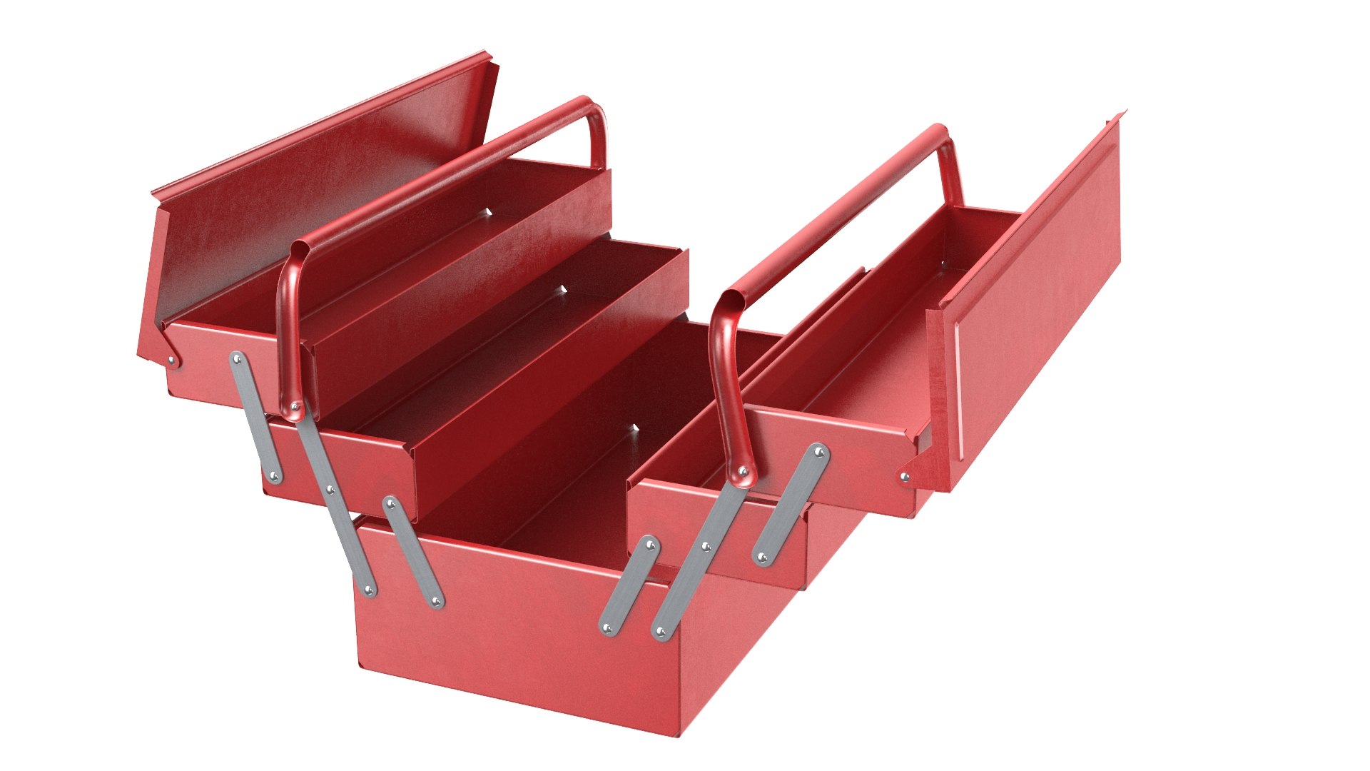 3D Detailed Red Toolbox Opened And Closed Model - TurboSquid 2150351