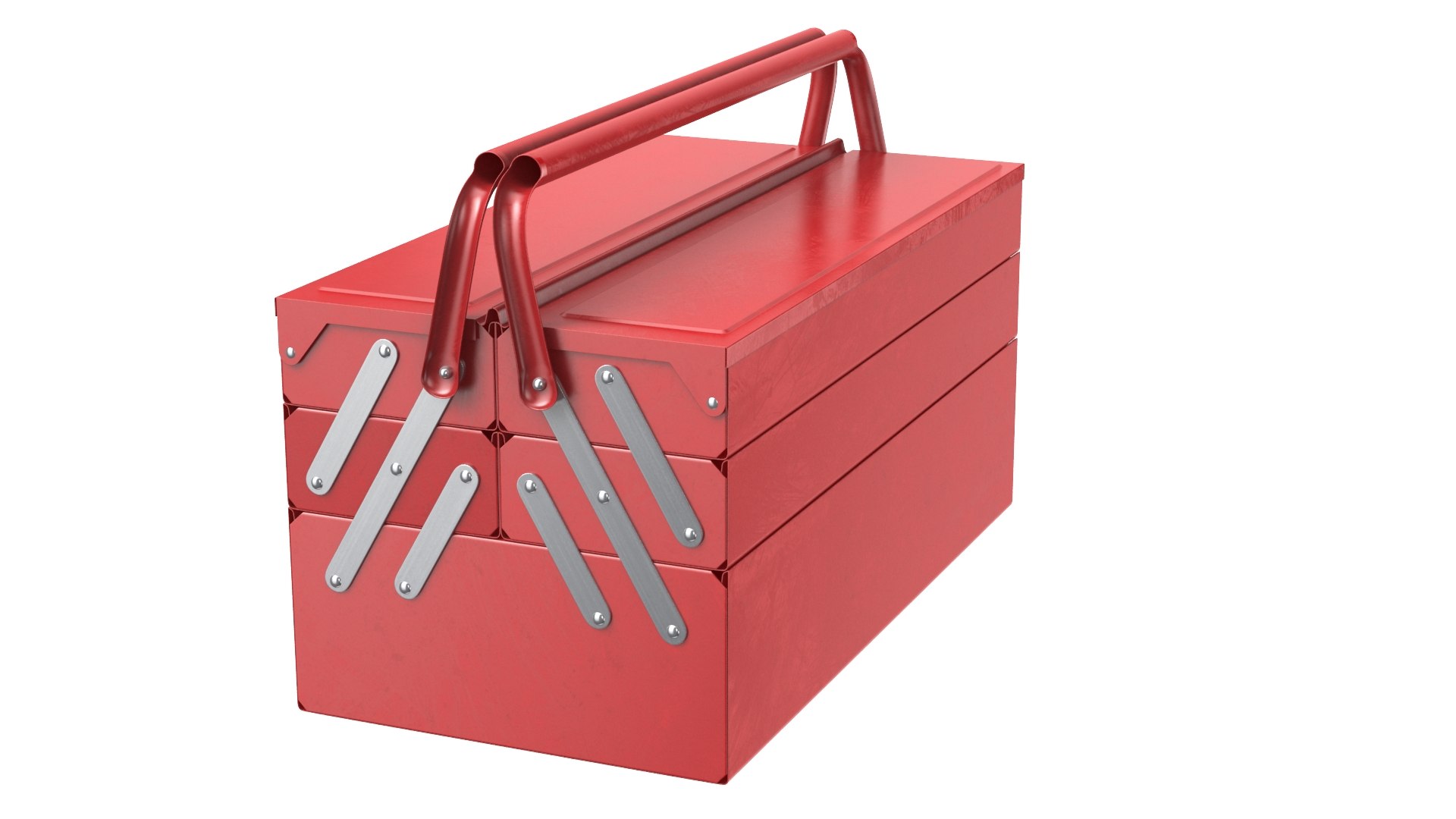 3D Detailed Red Toolbox Opened And Closed Model - TurboSquid 2150351