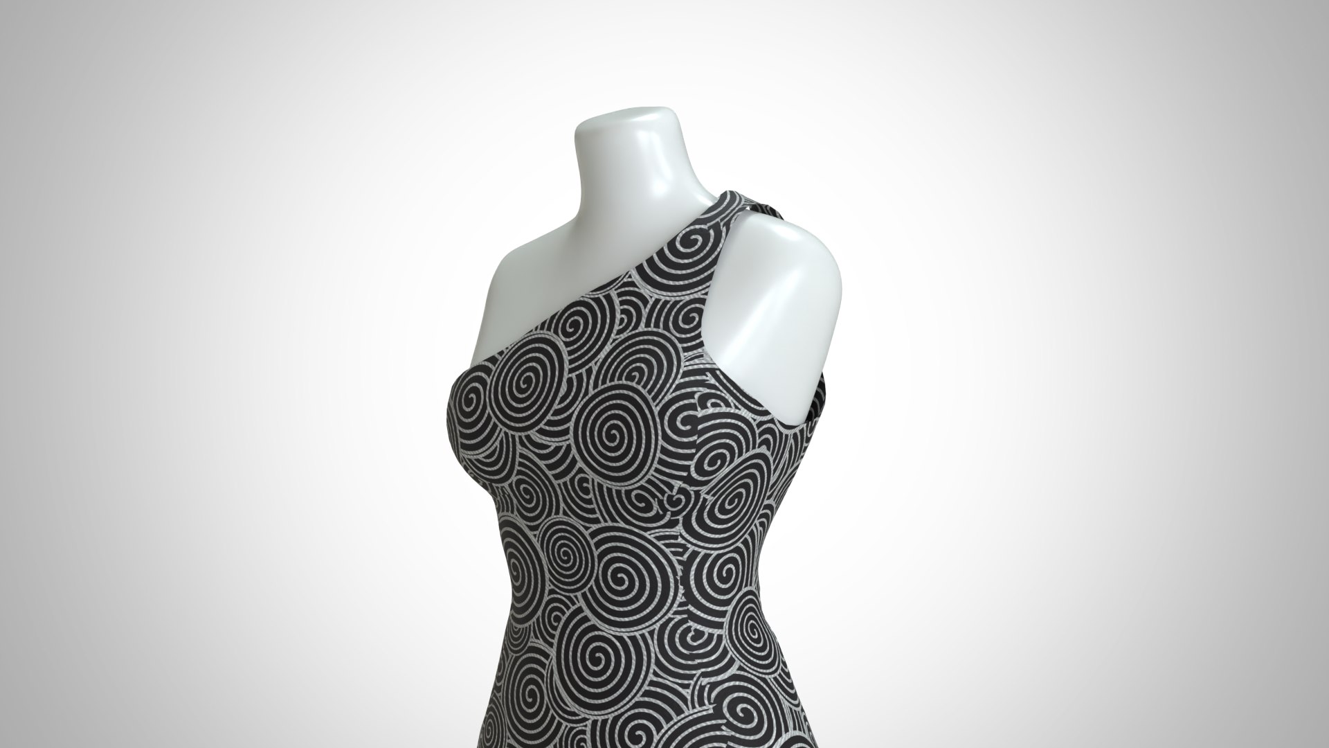 3D Woman Dress 2 Black Spiral Geometry Model - TurboSquid 2310968