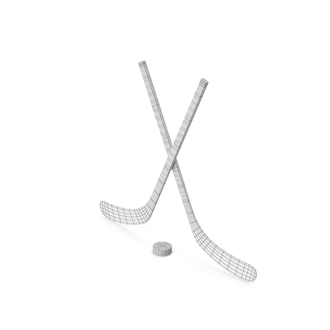 3D Hockey Stick And Puck Model - TurboSquid 2001803