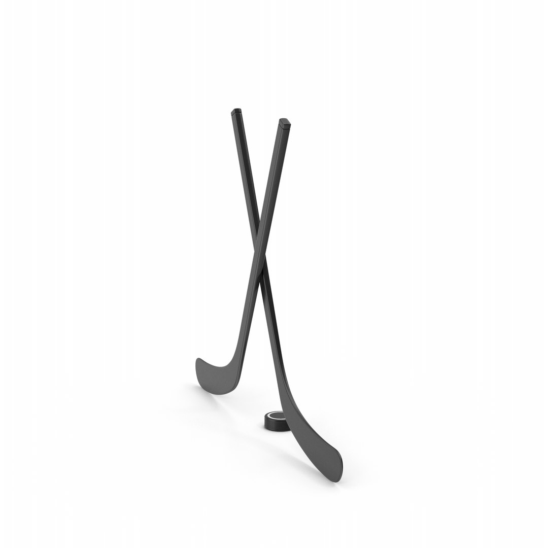 3D Hockey Stick And Puck Model - TurboSquid 2001803