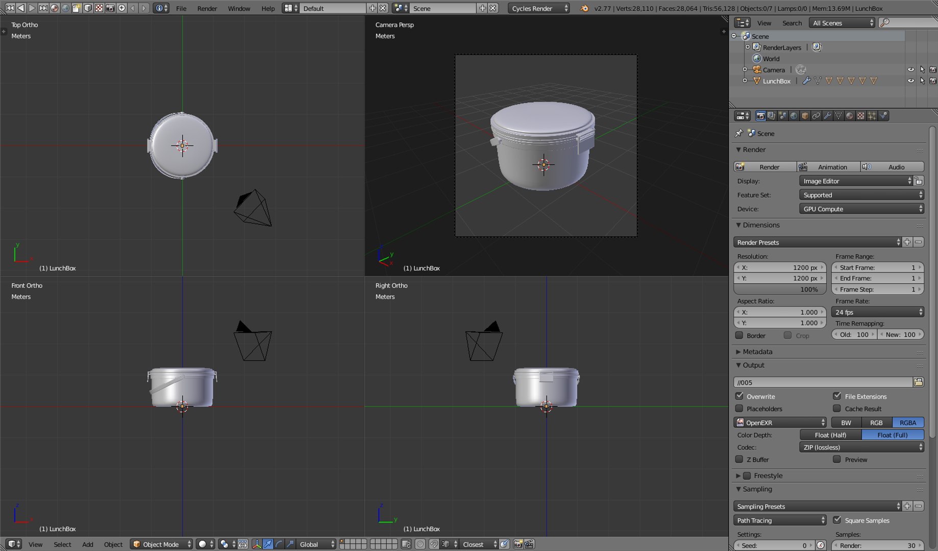 3d Lunch Box Model