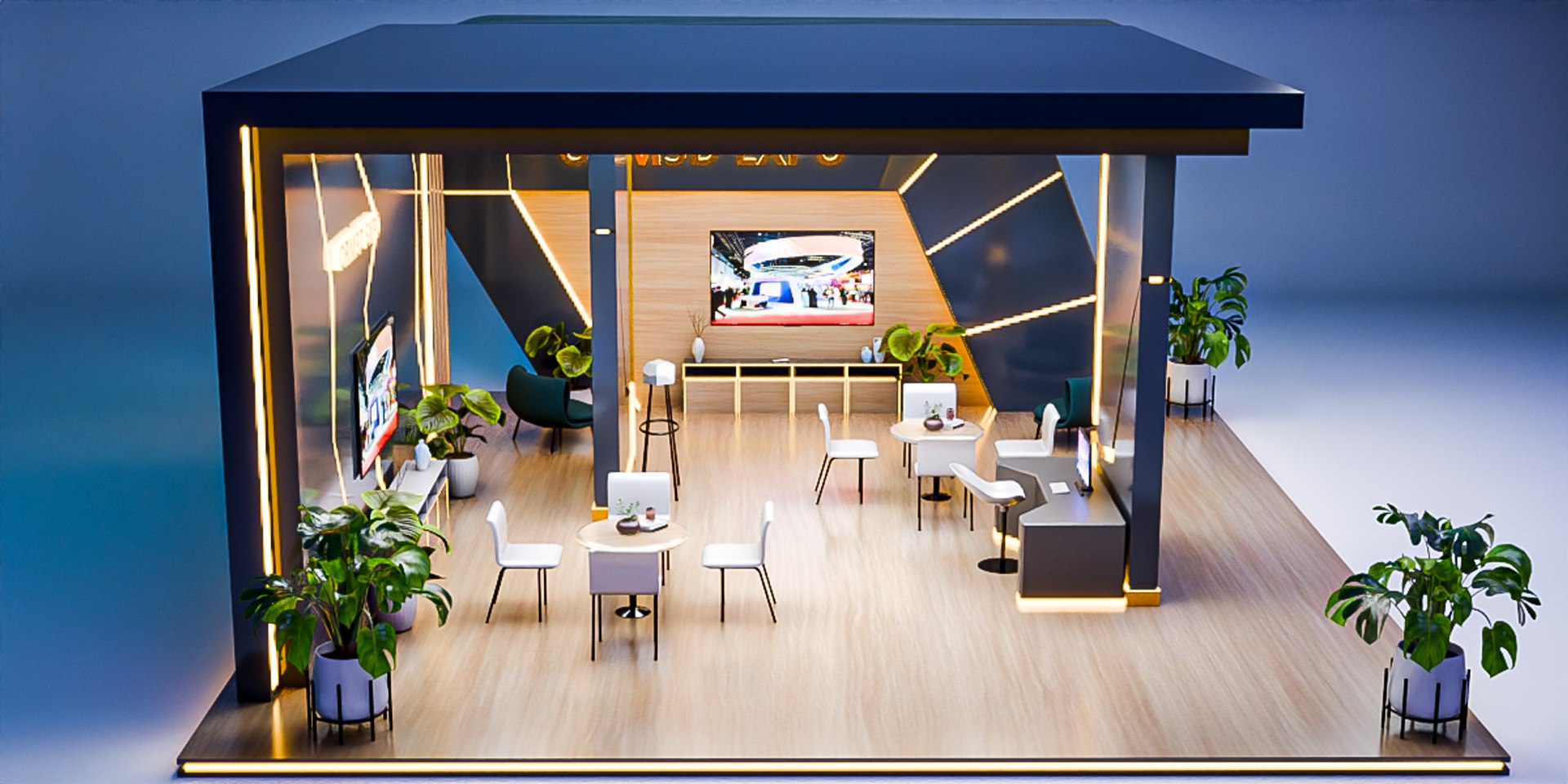 3D Minimal Modern Expo Booth Design Blender 3D Model Low-poly 3D Model ...