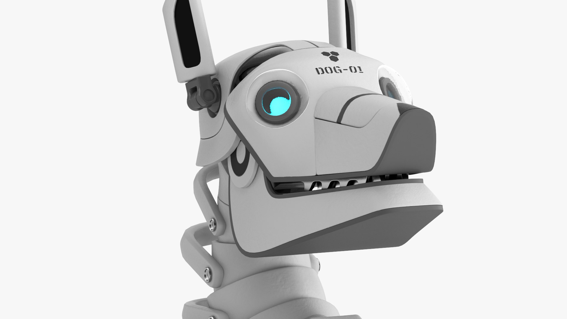 Sitting Futuristic Robotic Dog White 3D Model - TurboSquid 2265768