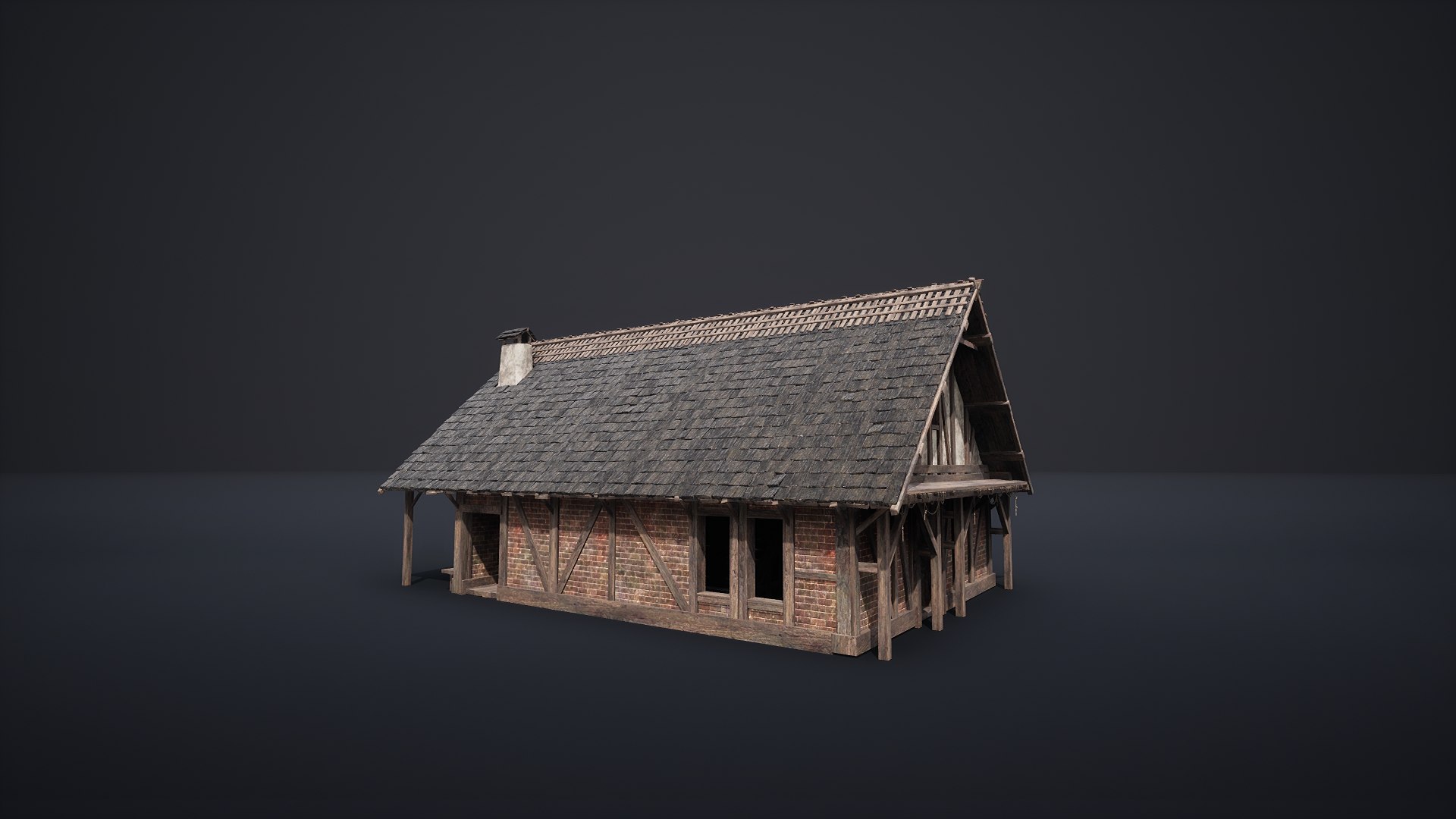 MEDIEVAL SLAVIC HOUSE COTTAGE CABIN HUT VILLAGE FARM BRICK AAA 3D ...